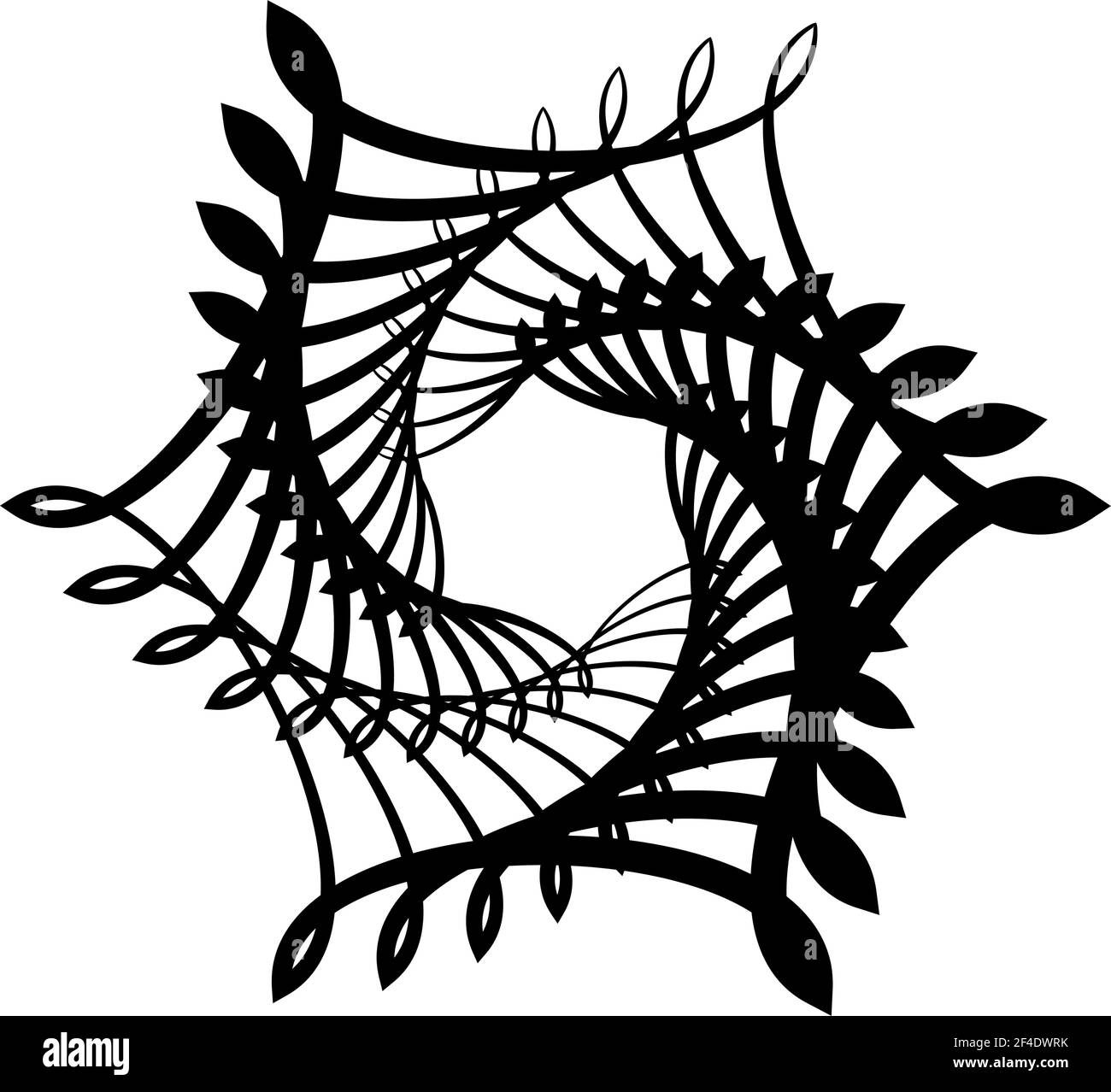 Abstract geometric shape, design element with inward rotation. Swirl ...