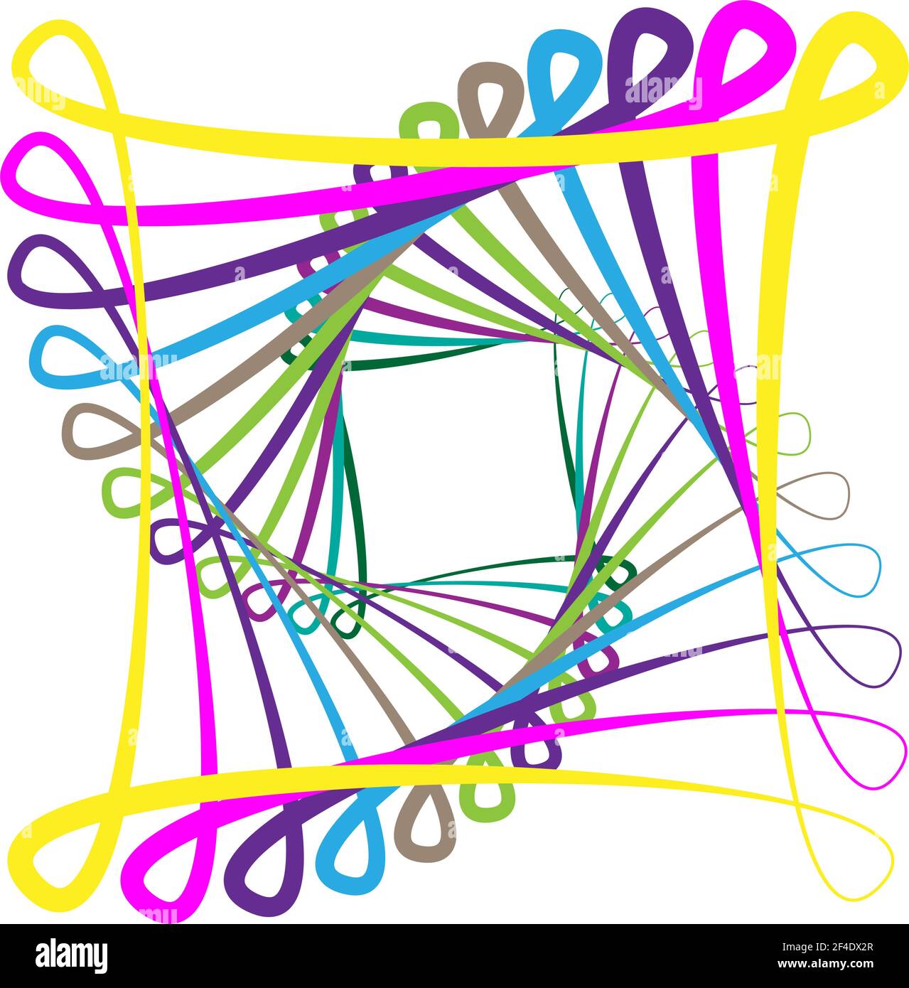 Abstract geometric shape, design element with inward rotation. Swirl ...