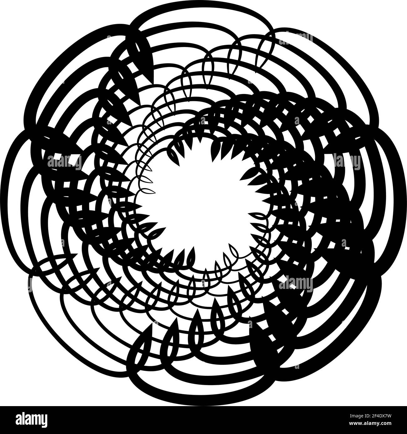 Abstract geometric shape, design element with inward rotation. Swirl ...