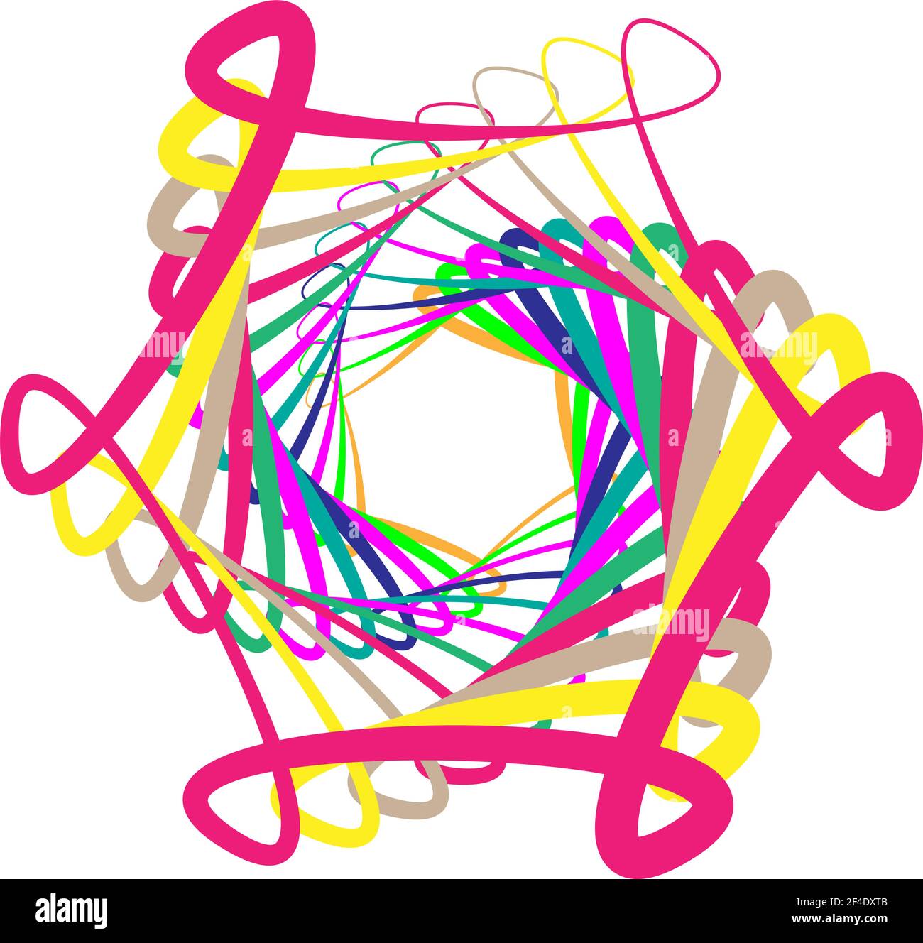 Abstract geometric shape, design element with inward rotation. Swirl ...