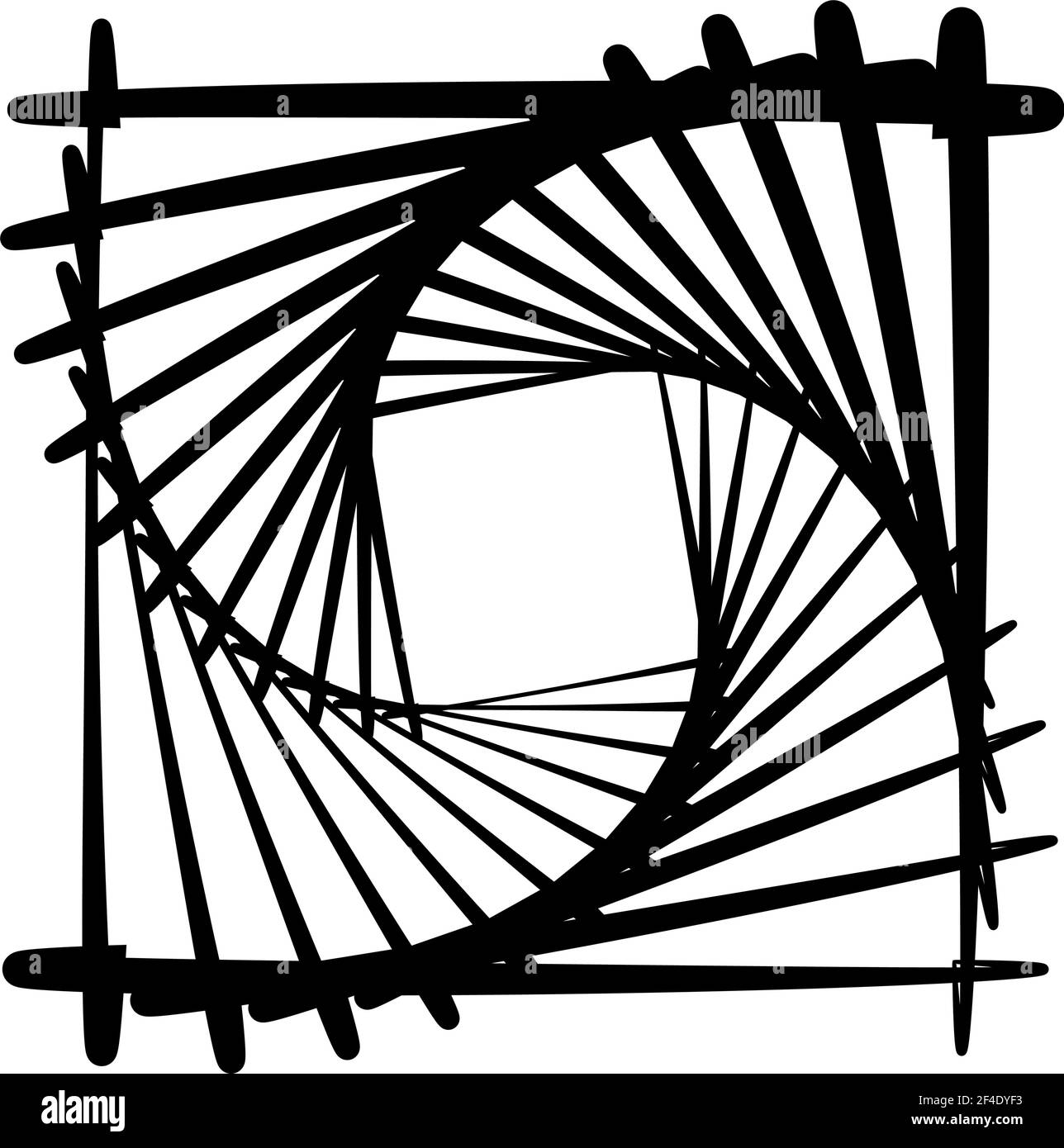 Abstract geometric shape, design element with inward rotation. Swirl ...