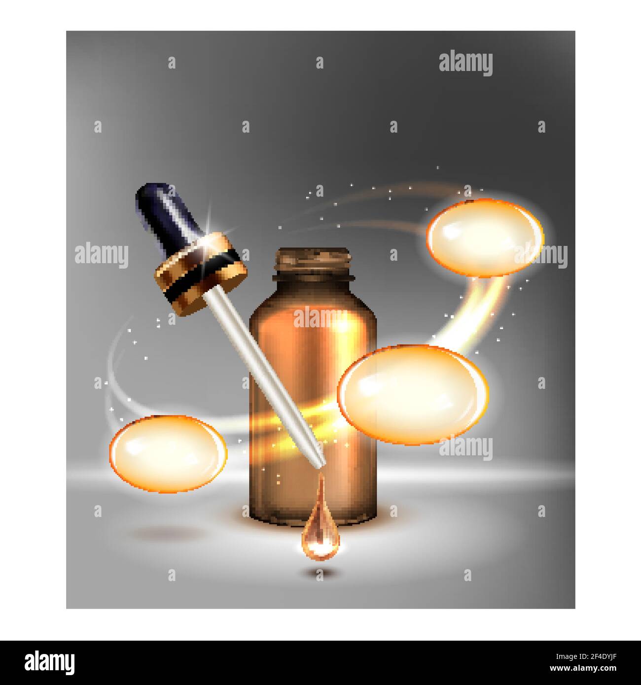 Cosmetics Facial Serum Promotional Banner Vector Illustration Stock ...