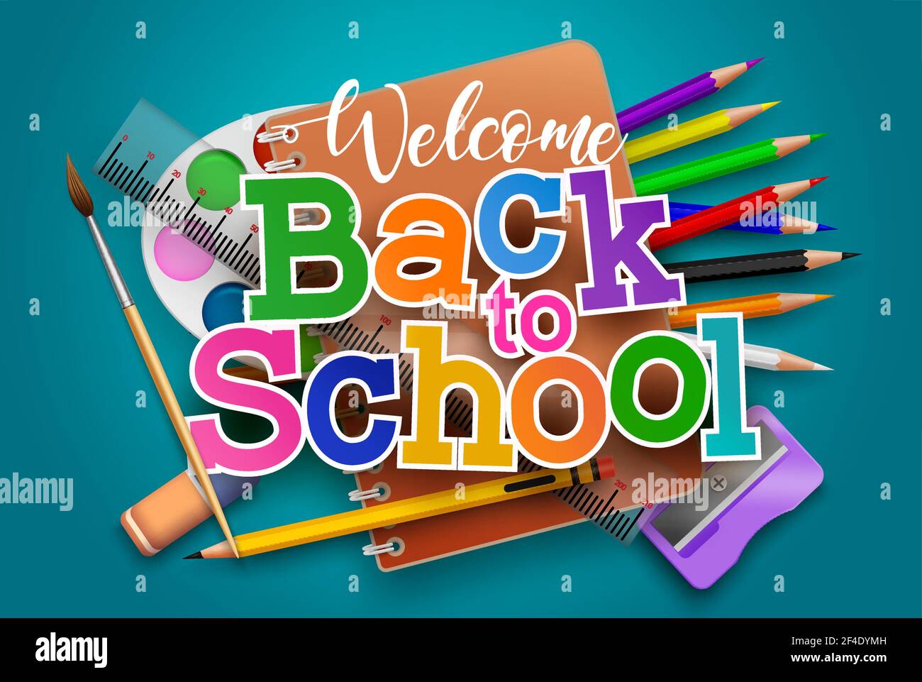Back to school vector banner design. Back to school text in chalkboard ...