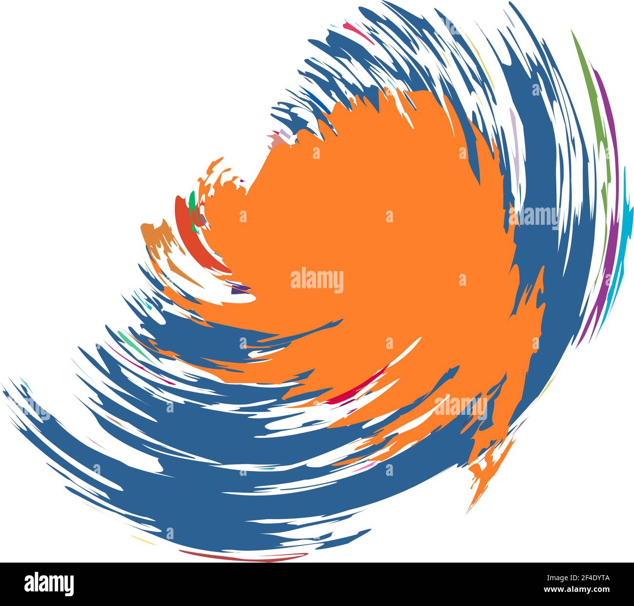 Grungy, grunge, and textured circle. Paintbrush, brushstroke vector ...