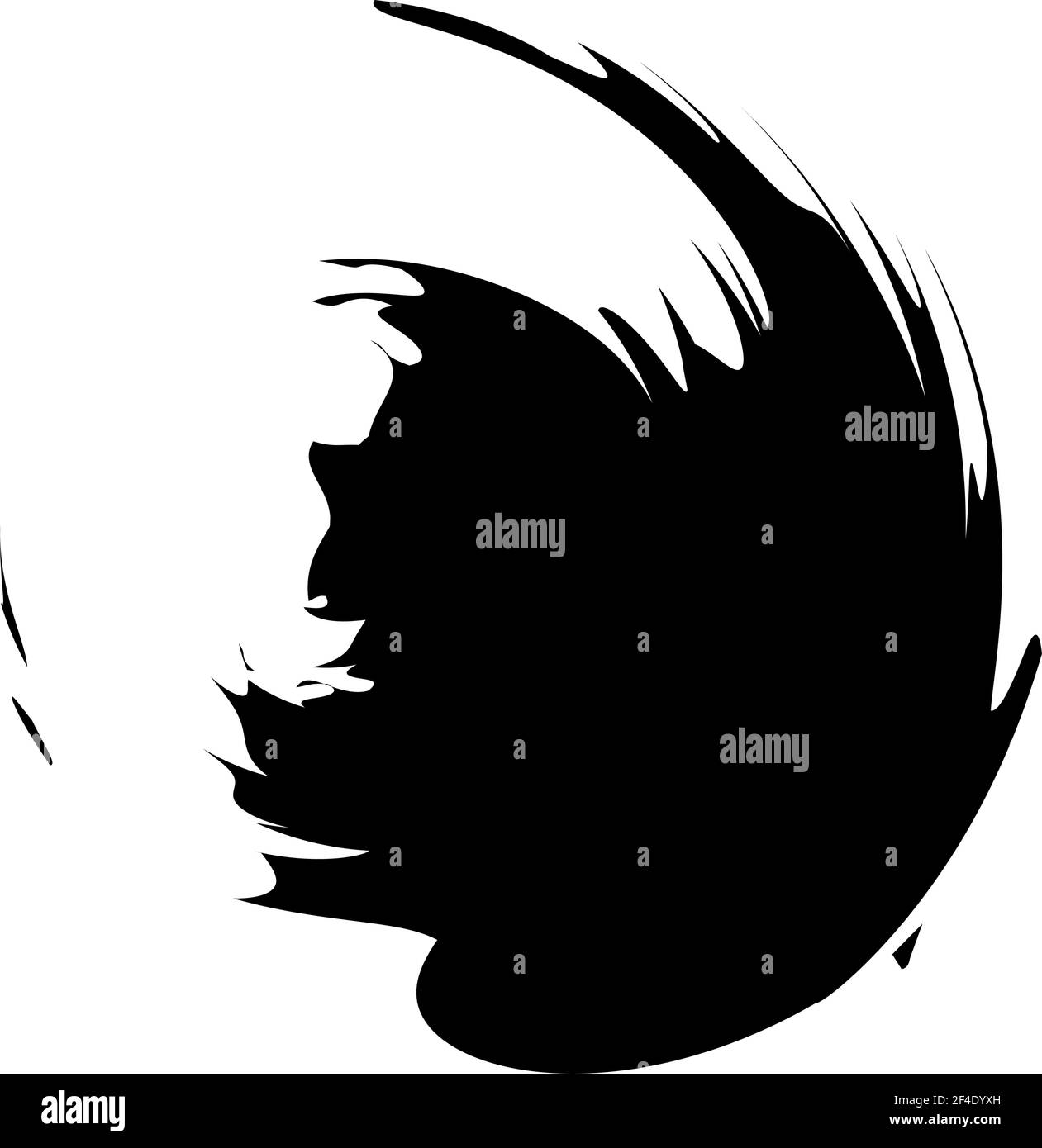 Grungy, grunge, and textured circle. Paintbrush, brushstroke vector ...
