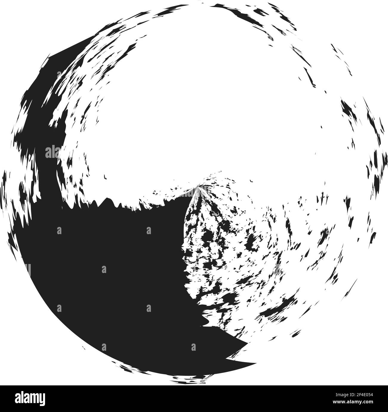 Grungy, grunge, and textured circle. Paintbrush, brushstroke vector ...