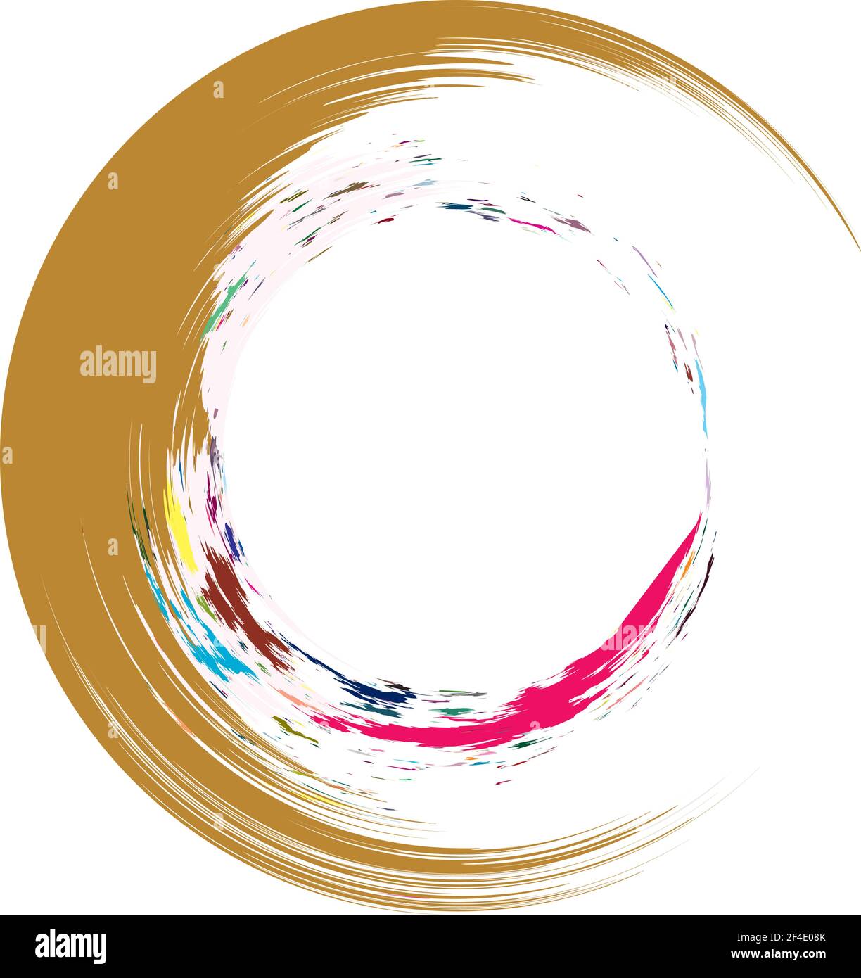 Grungy, grunge, and textured circle. Paintbrush, brushstroke vector ...