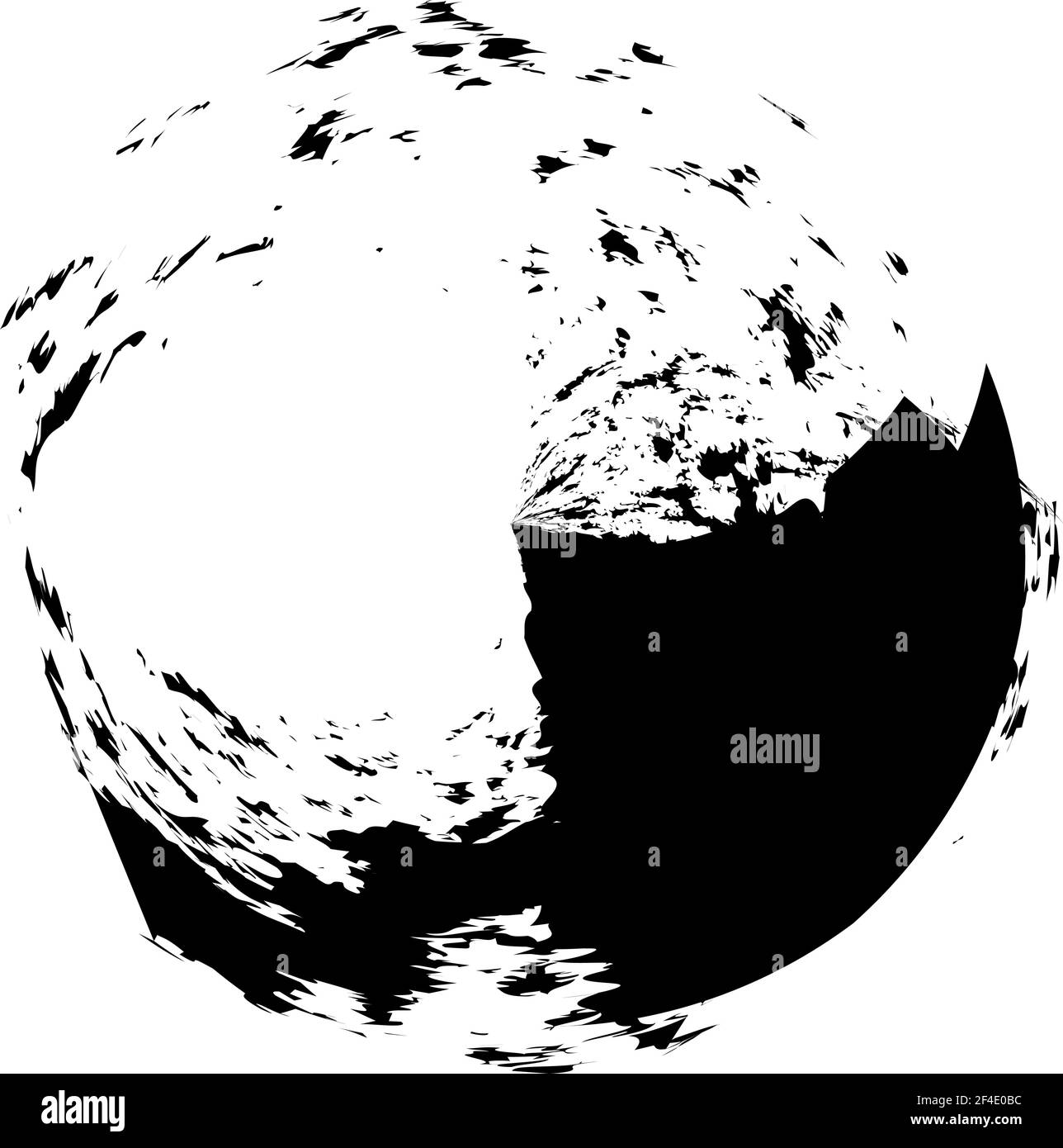 Grungy, grunge, and textured circle. Paintbrush, brushstroke vector ...