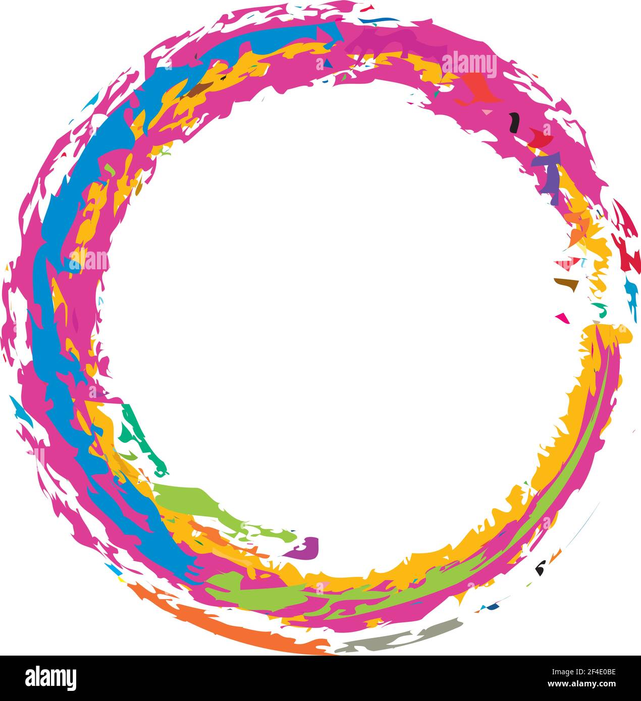 Grungy, grunge, and textured circle. Paintbrush, brushstroke vector ...