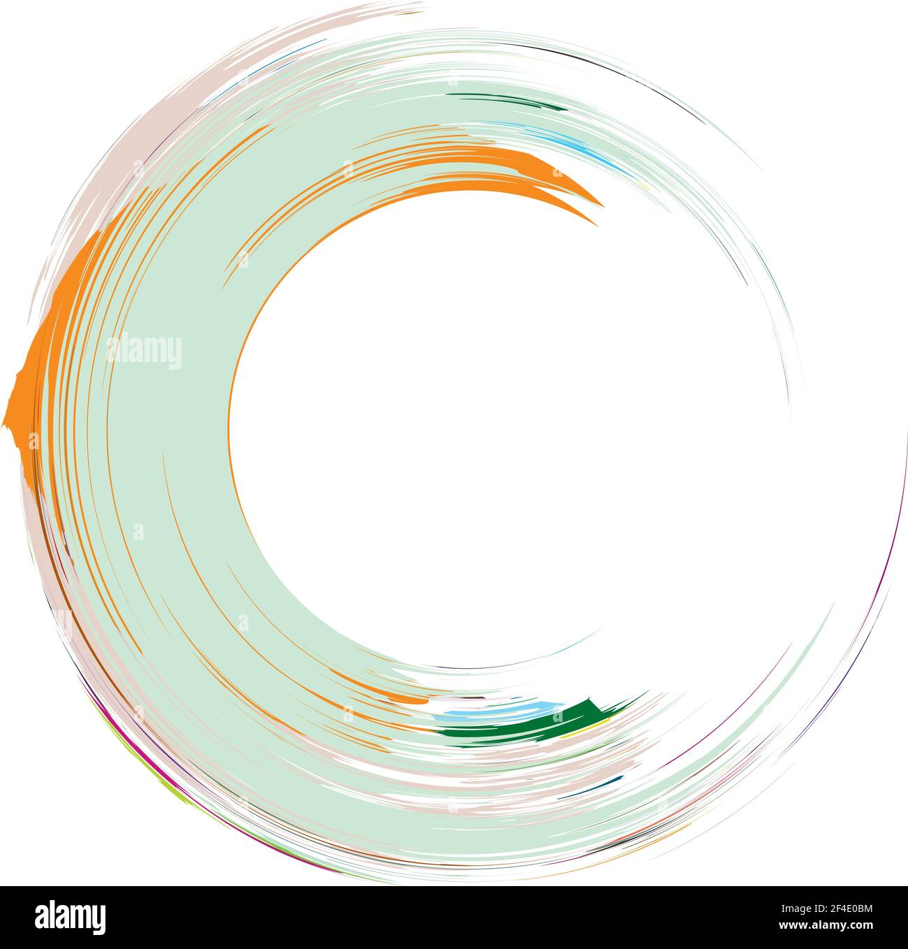 Grungy, grunge, and textured circle. Paintbrush, brushstroke vector ...