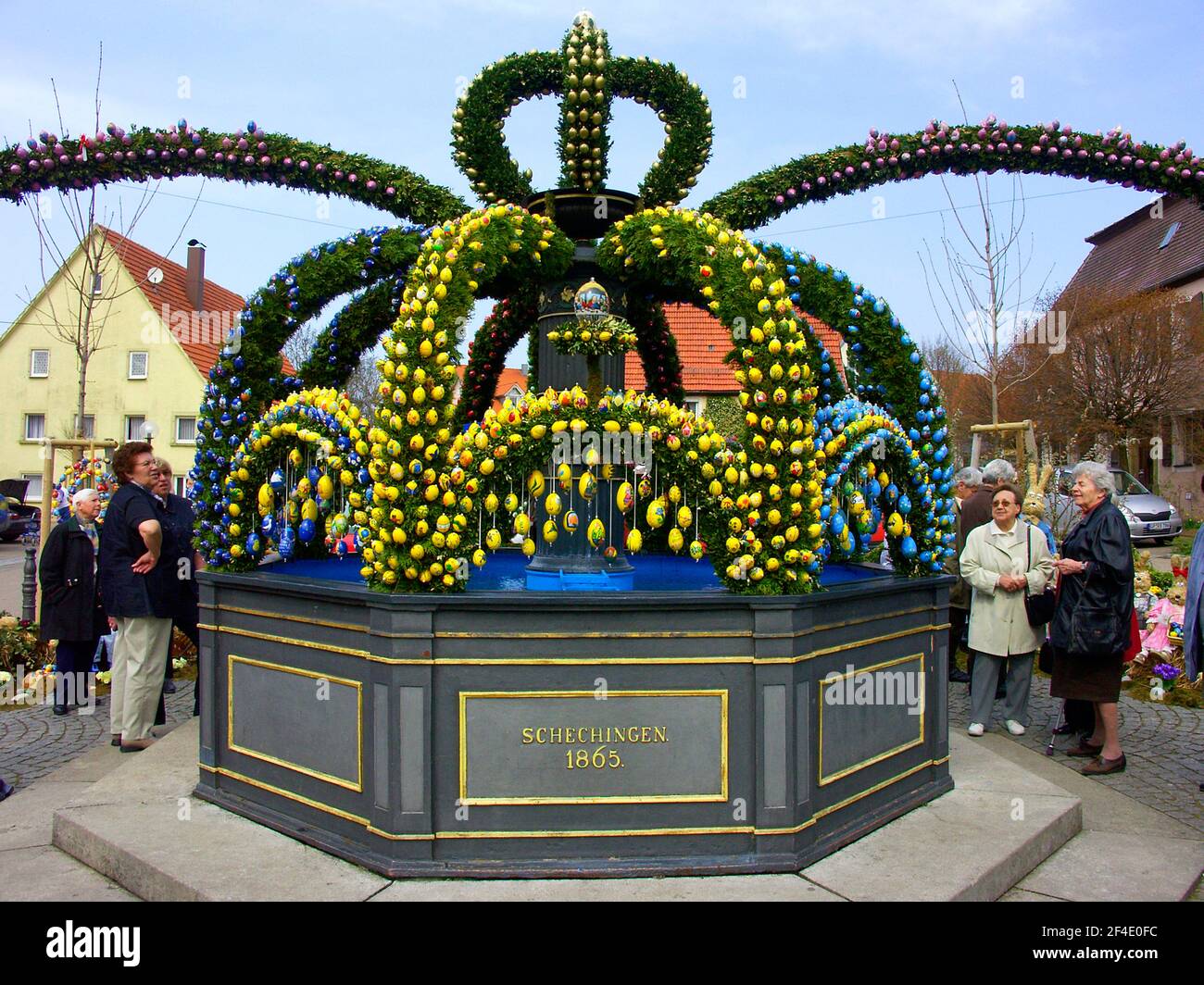 Easter Fountain in Schechingen, Ostalb District, Baden-Württemberg ...