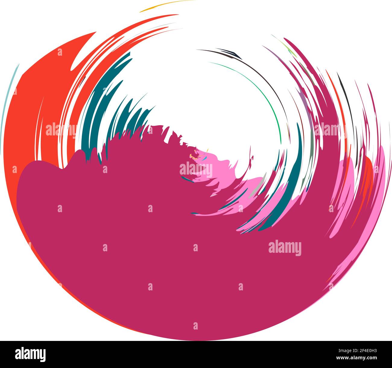 Grungy, grunge, and textured circle. Paintbrush, brushstroke vector ...