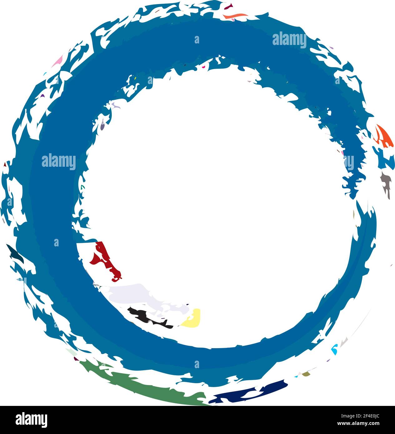 Grungy, grunge, and textured circle. Paintbrush, brushstroke vector ...
