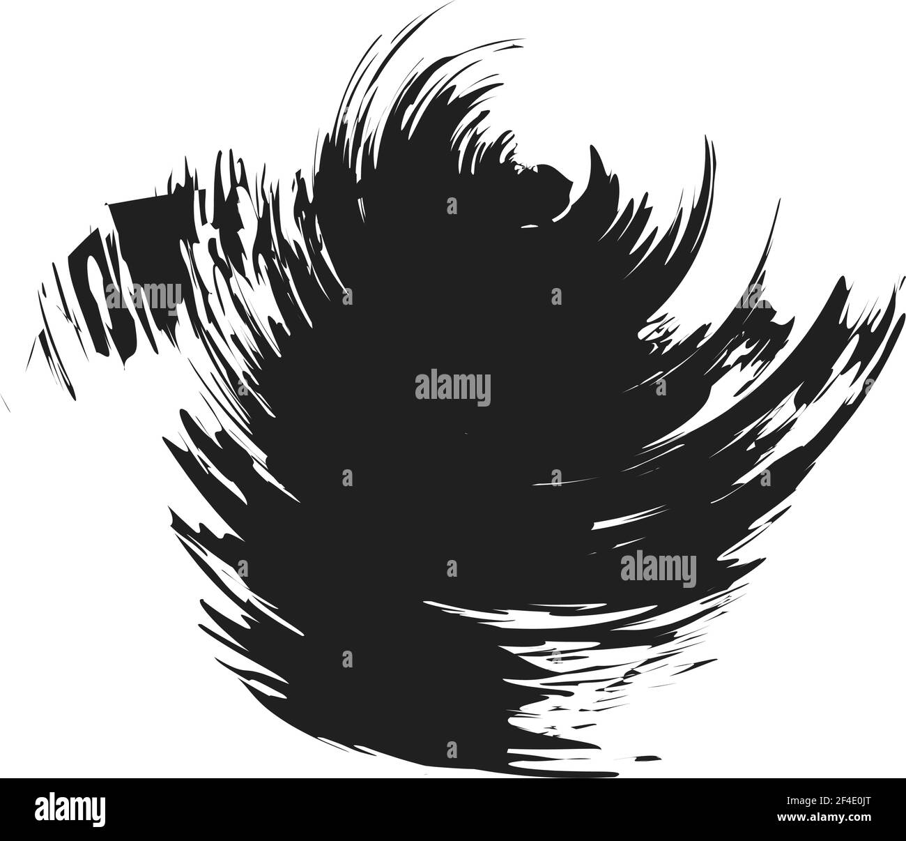 Grungy, grunge, and textured circle. Paintbrush, brushstroke vector ...