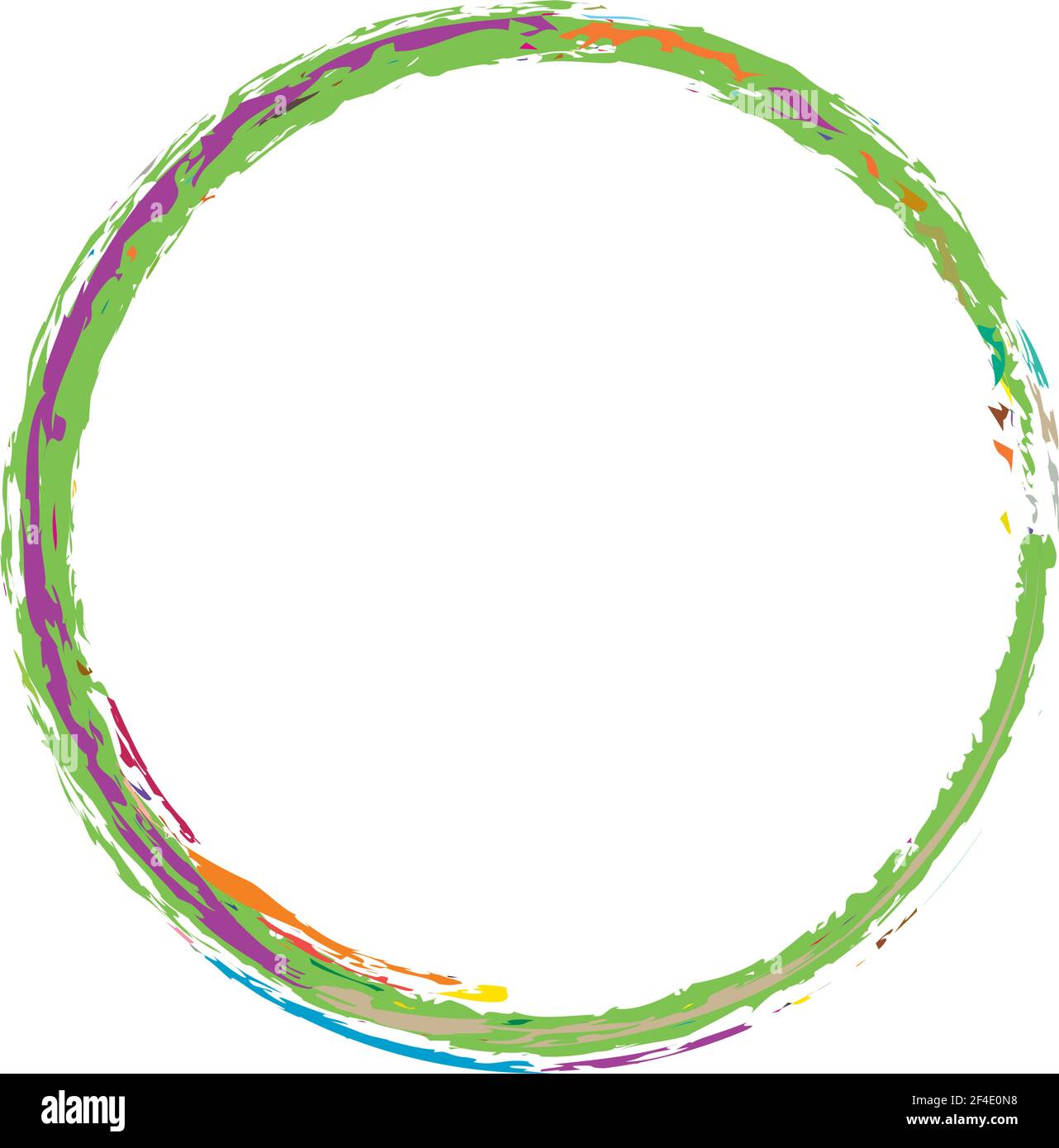 Grungy, grunge, and textured circle. Paintbrush, brushstroke vector ...