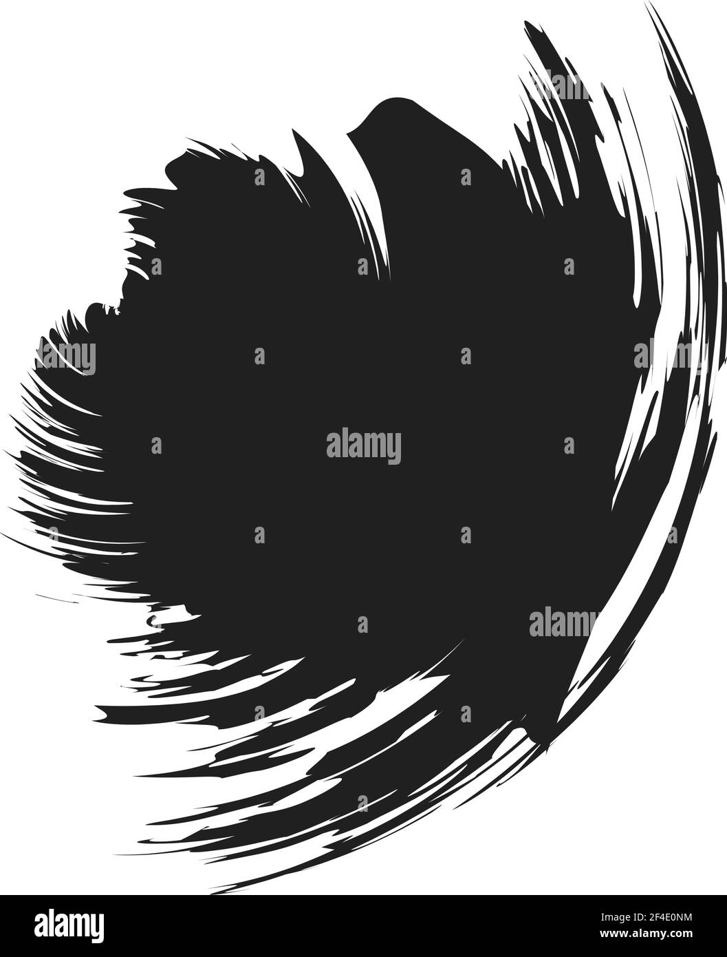 Grungy, grunge, and textured circle. Paintbrush, brushstroke vector ...