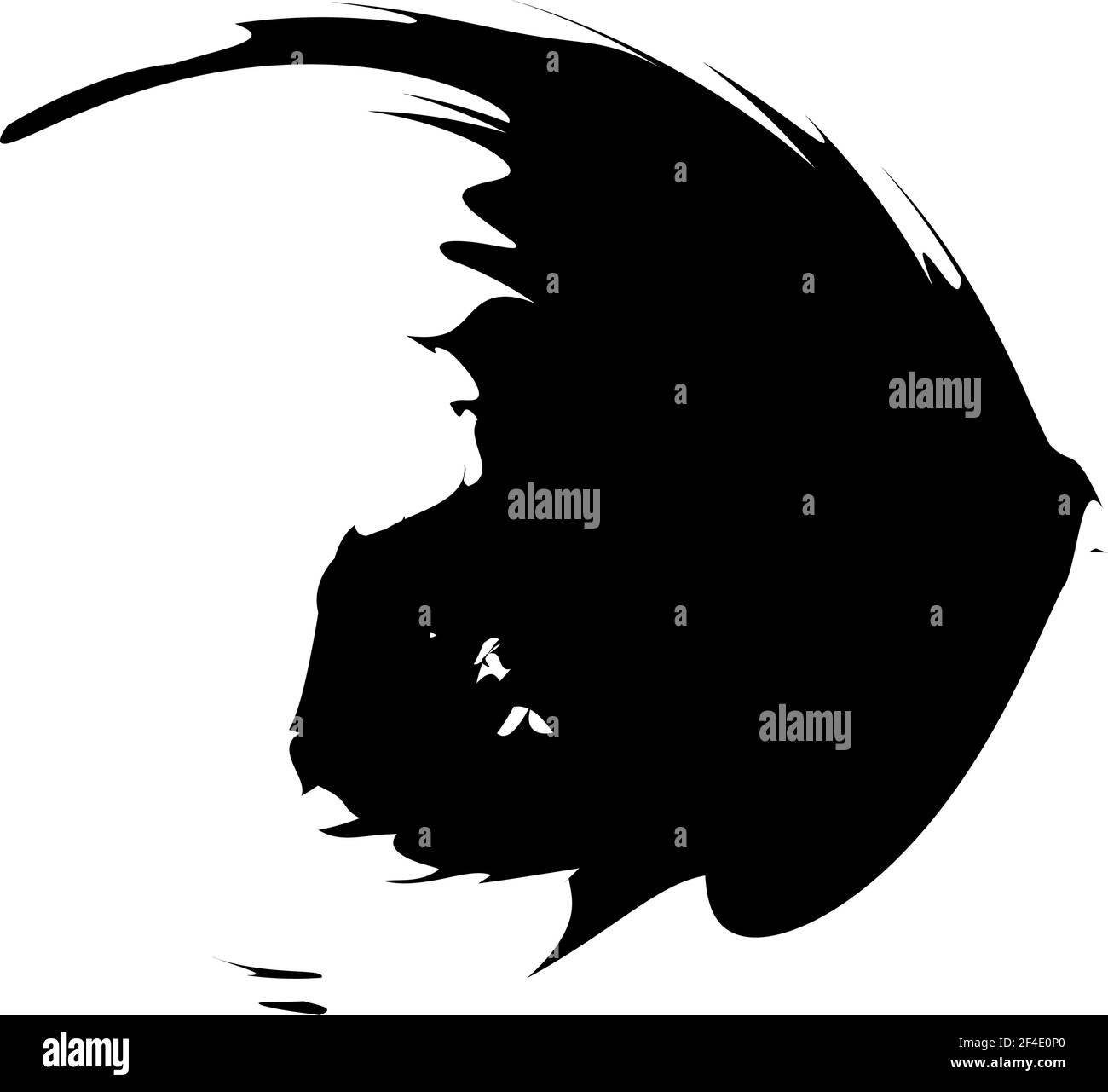 Grungy, grunge, and textured circle. Paintbrush, brushstroke vector ...