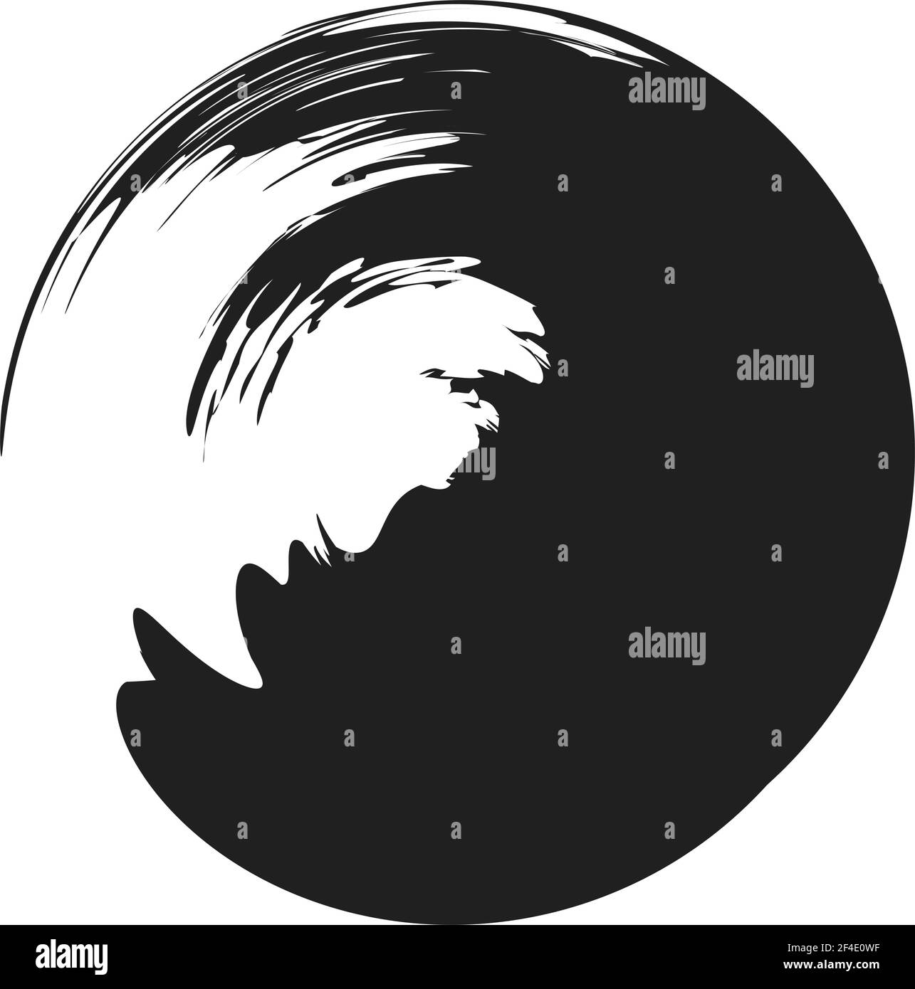 Grungy, grunge, and textured circle. Paintbrush, brushstroke vector ...