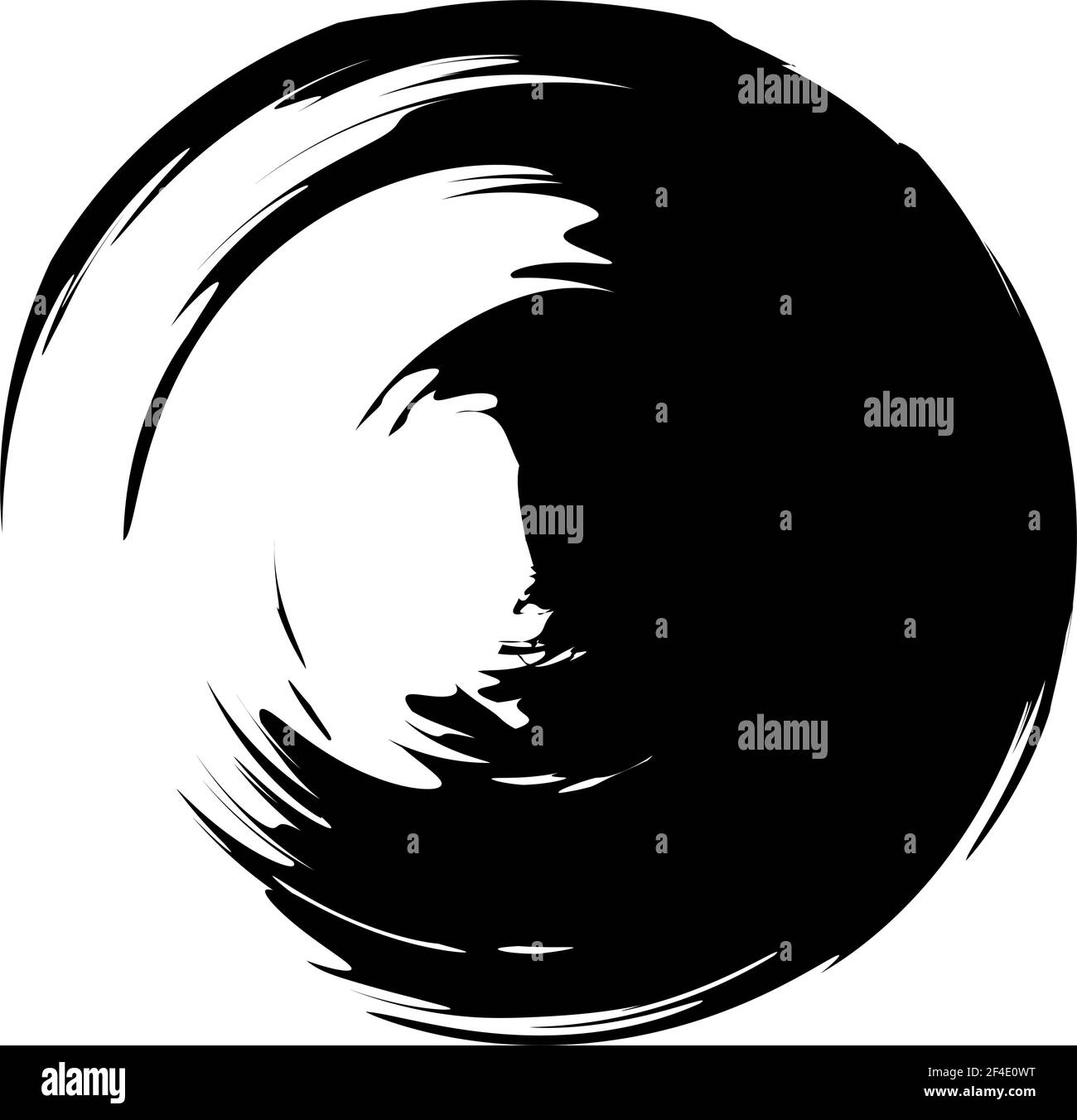 Grungy, grunge, and textured circle. Paintbrush, brushstroke vector ...