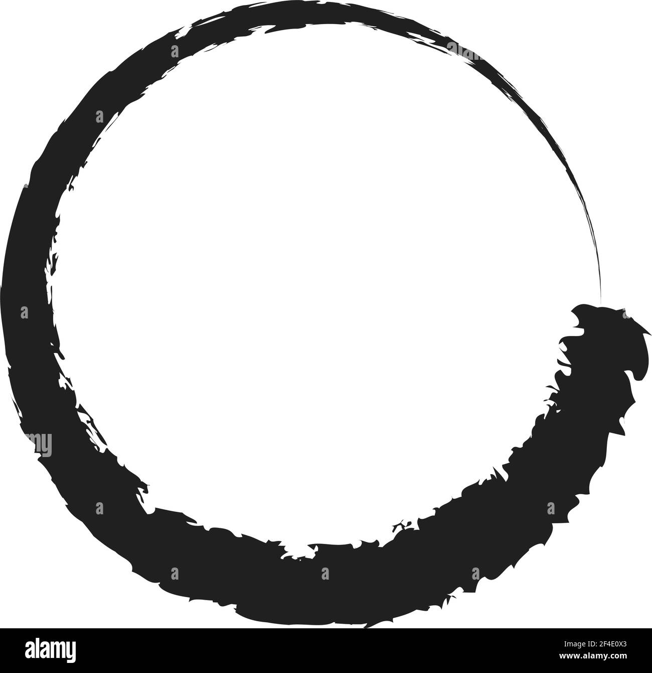 Grungy, grunge, and textured circle. Paintbrush, brushstroke vector ...