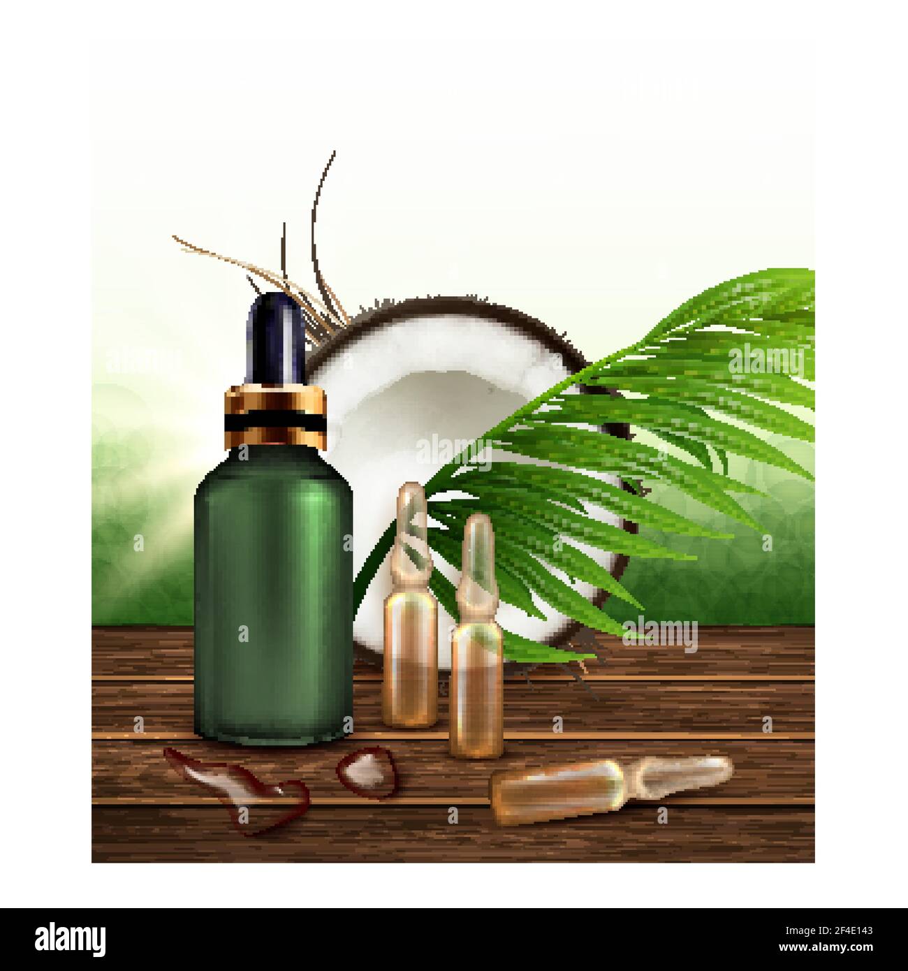 Cosmetic Coconut Oil Promotional Banner Vector Illustration Stock ...