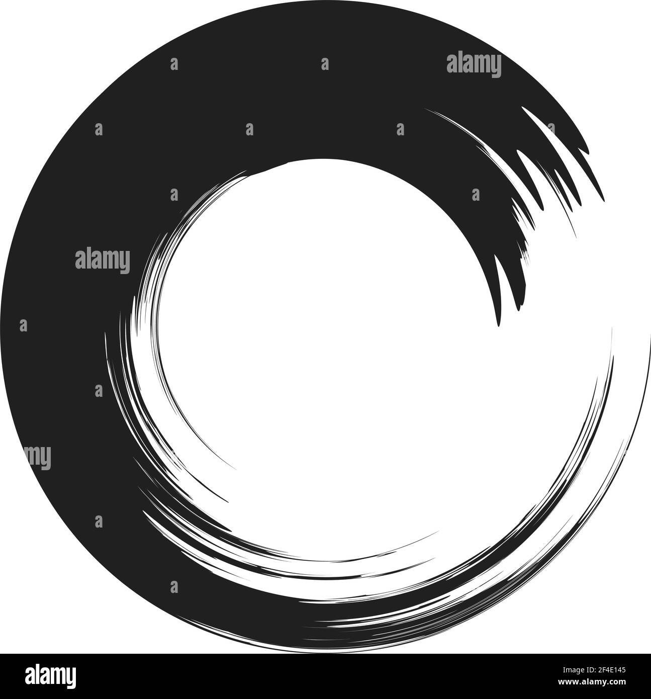 Grungy, grunge, and textured circle. Paintbrush, brushstroke vector ...