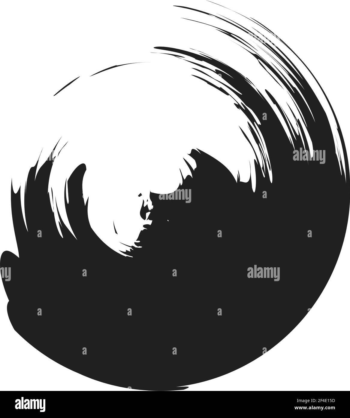 Grungy, grunge, and textured circle. Paintbrush, brushstroke vector ...