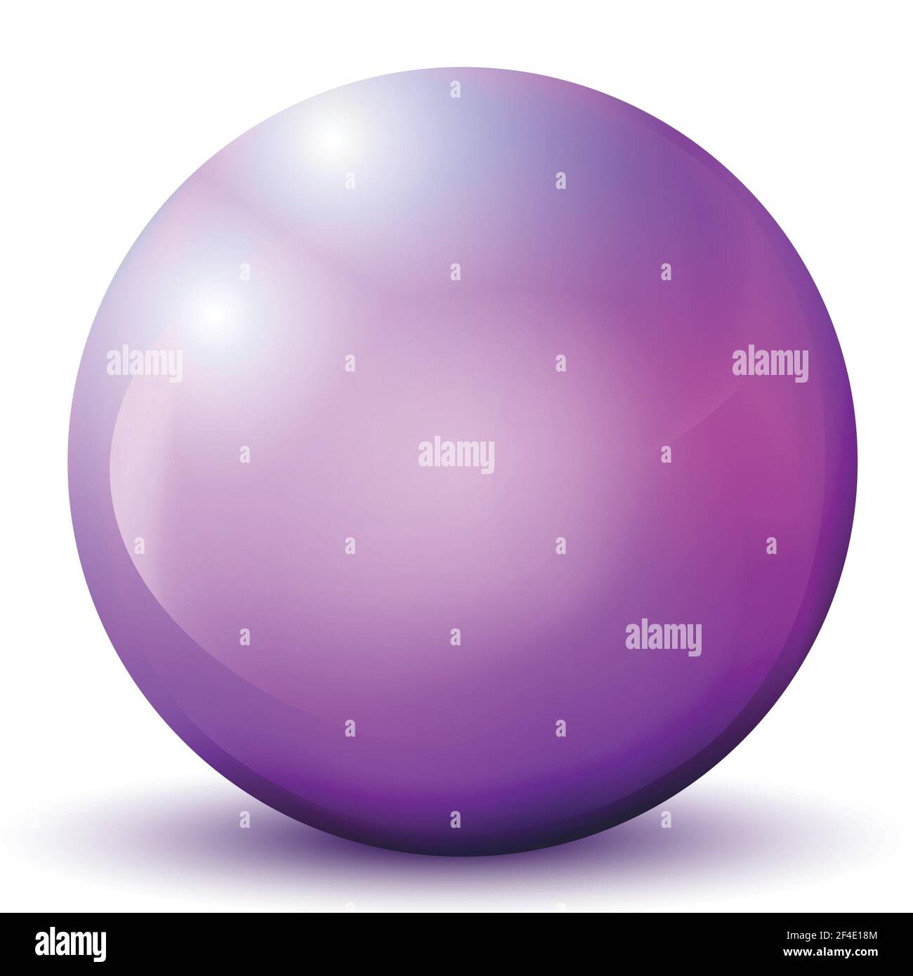 Glass purple ball or precious pearl. Glossy realistic ball, 3D abstract ...