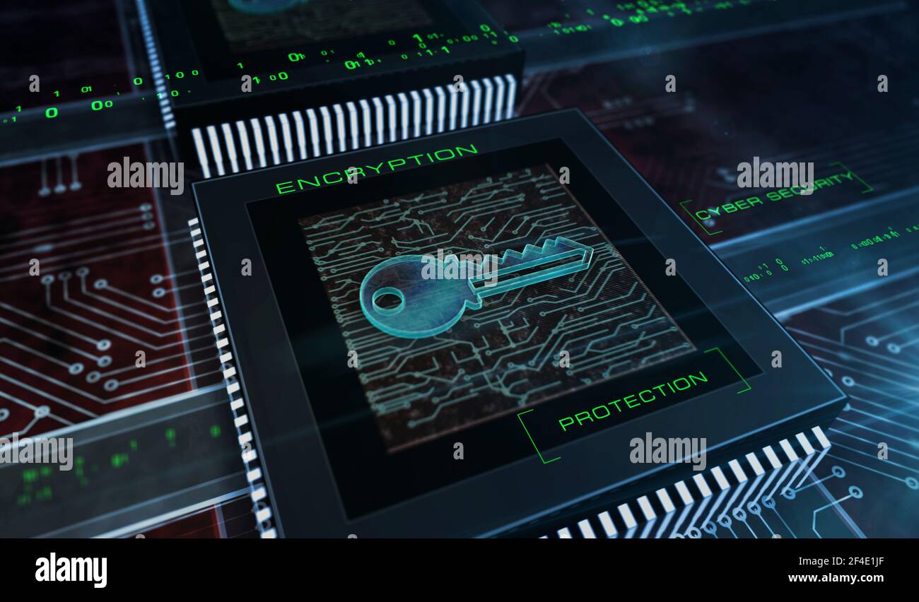 Cyber security, computer protection, digital safety technology with key metal symbols. Abstract ...