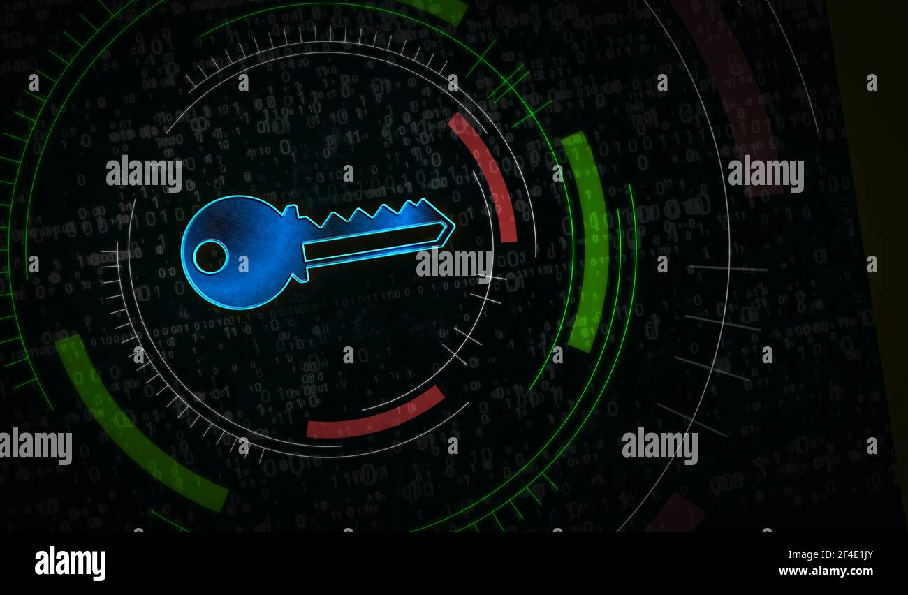 Cyber security, computer protection, digital safety technology with key metal symbols. Abstract ...