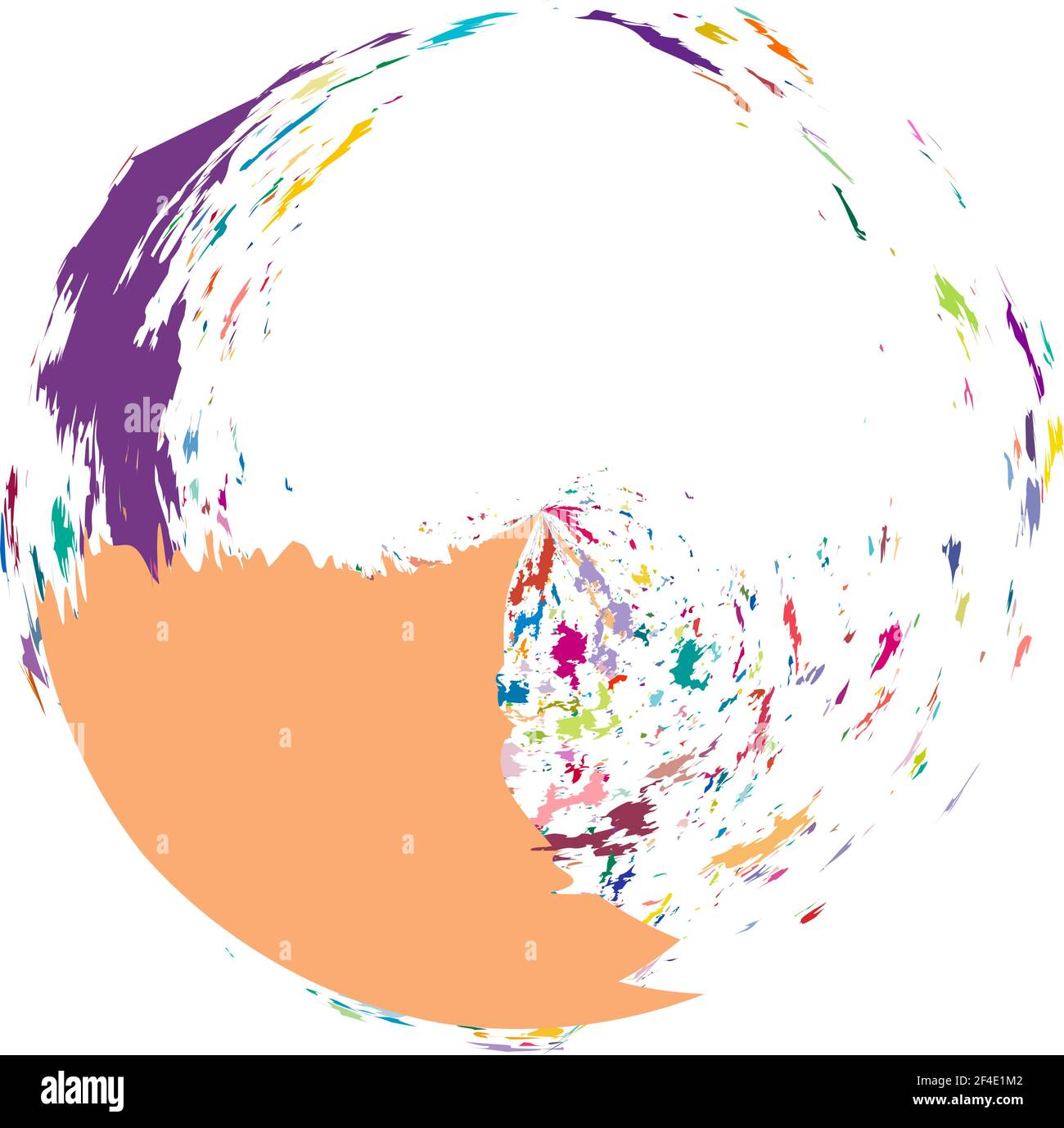 Grungy, grunge, and textured circle. Paintbrush, brushstroke vector ...