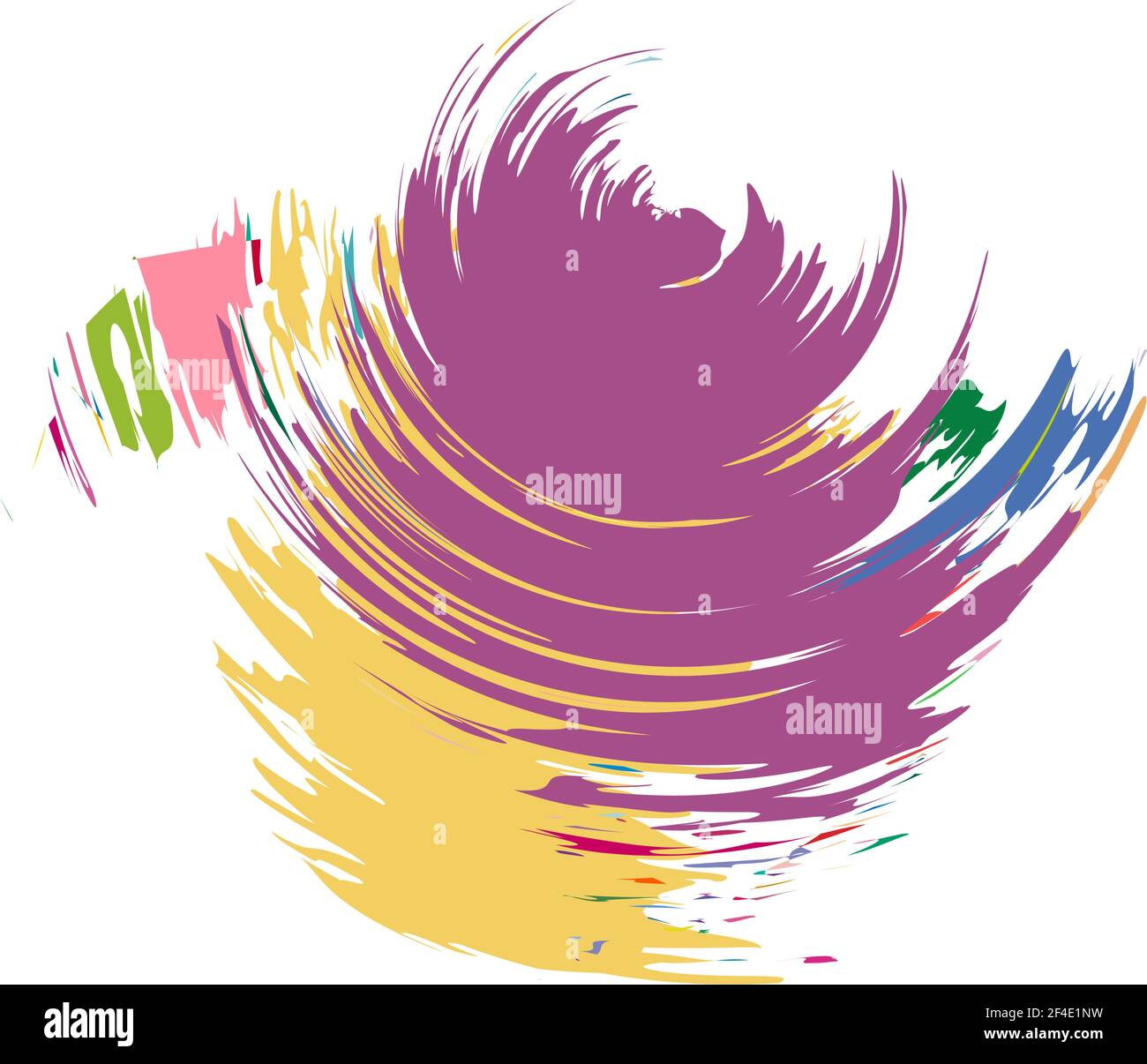 Grungy, grunge, and textured circle. Paintbrush, brushstroke vector ...