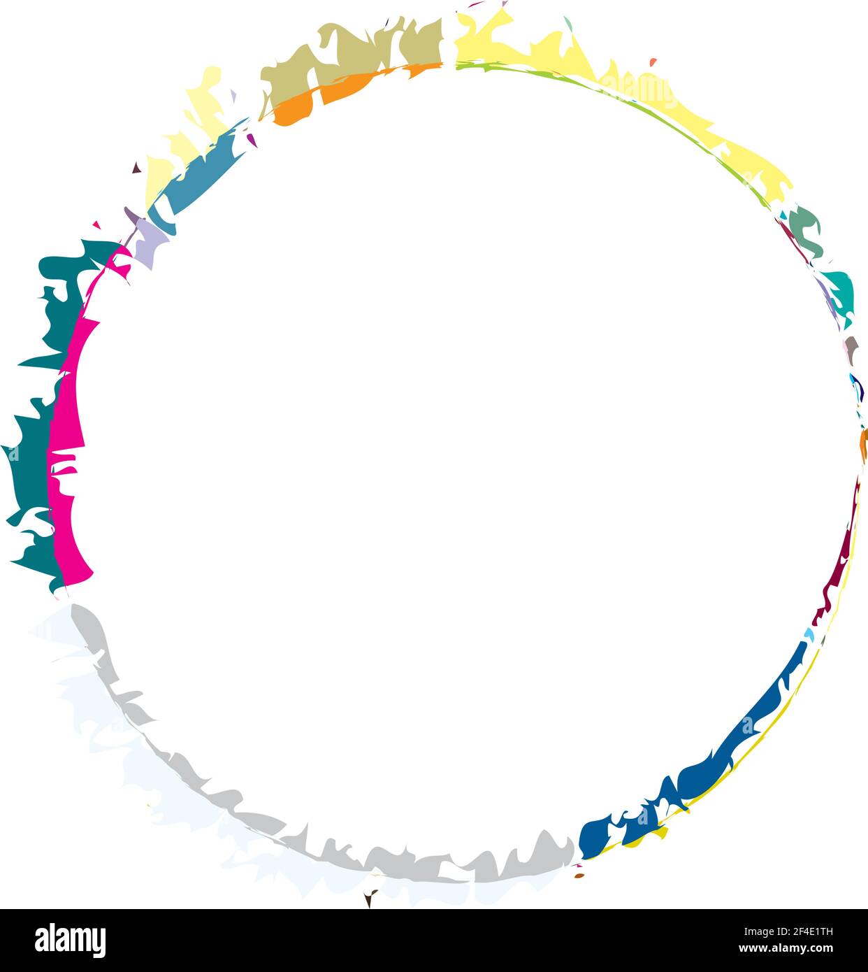 Grungy, grunge, and textured circle. Paintbrush, brushstroke vector ...