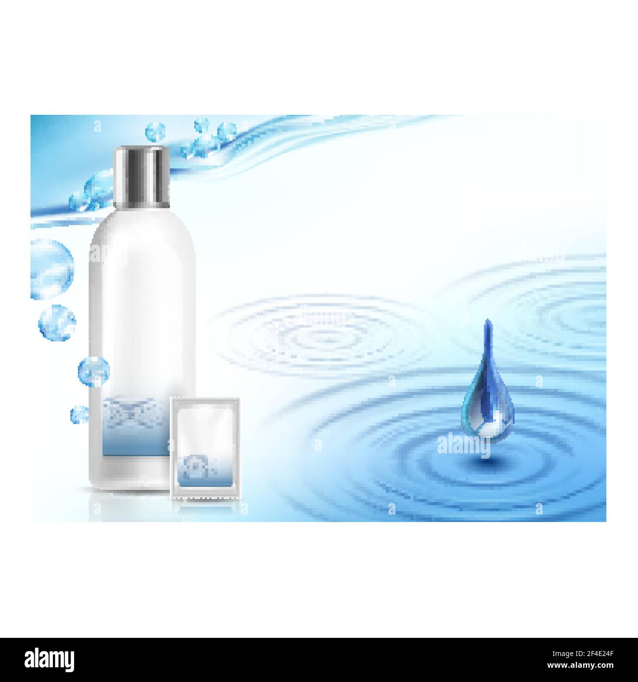 Shampoo Bottle And Bag For Daily Use Banner Vector Stock Vector Image ...