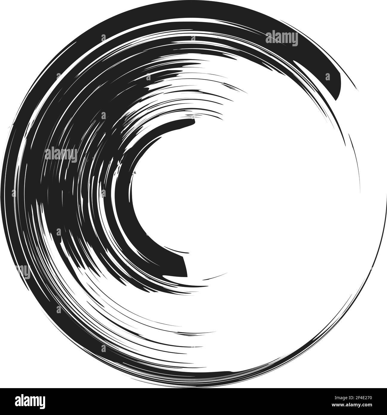 Grungy, grunge, and textured circle. Paintbrush, brushstroke vector ...