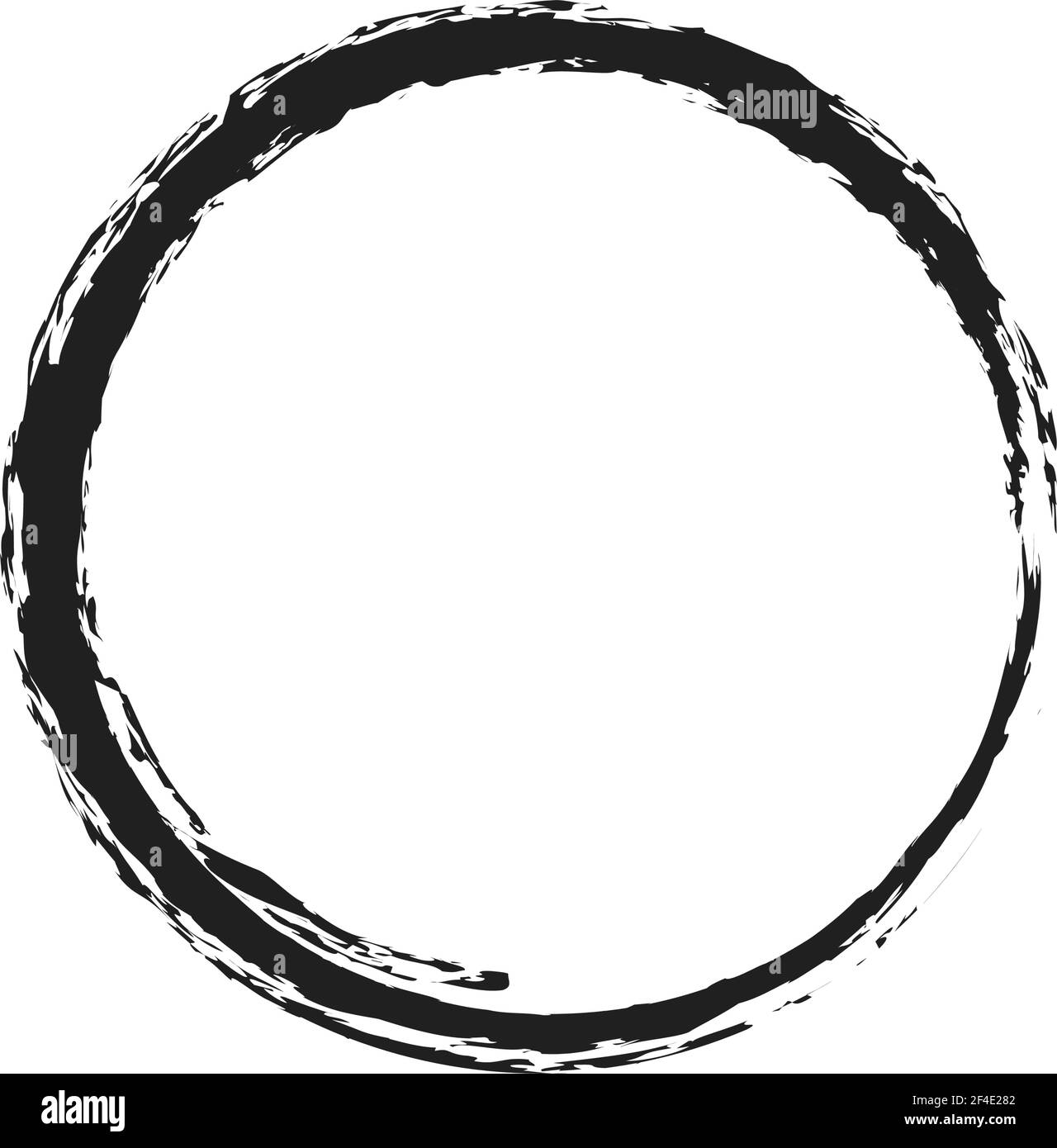 Grungy, grunge, and textured circle. Paintbrush, brushstroke vector ...