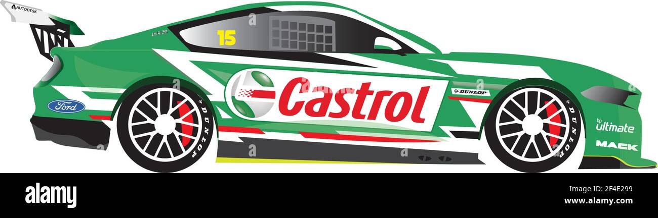 Ford Mustang race car vector illustration, EPS 10 Stock Vector Image ...