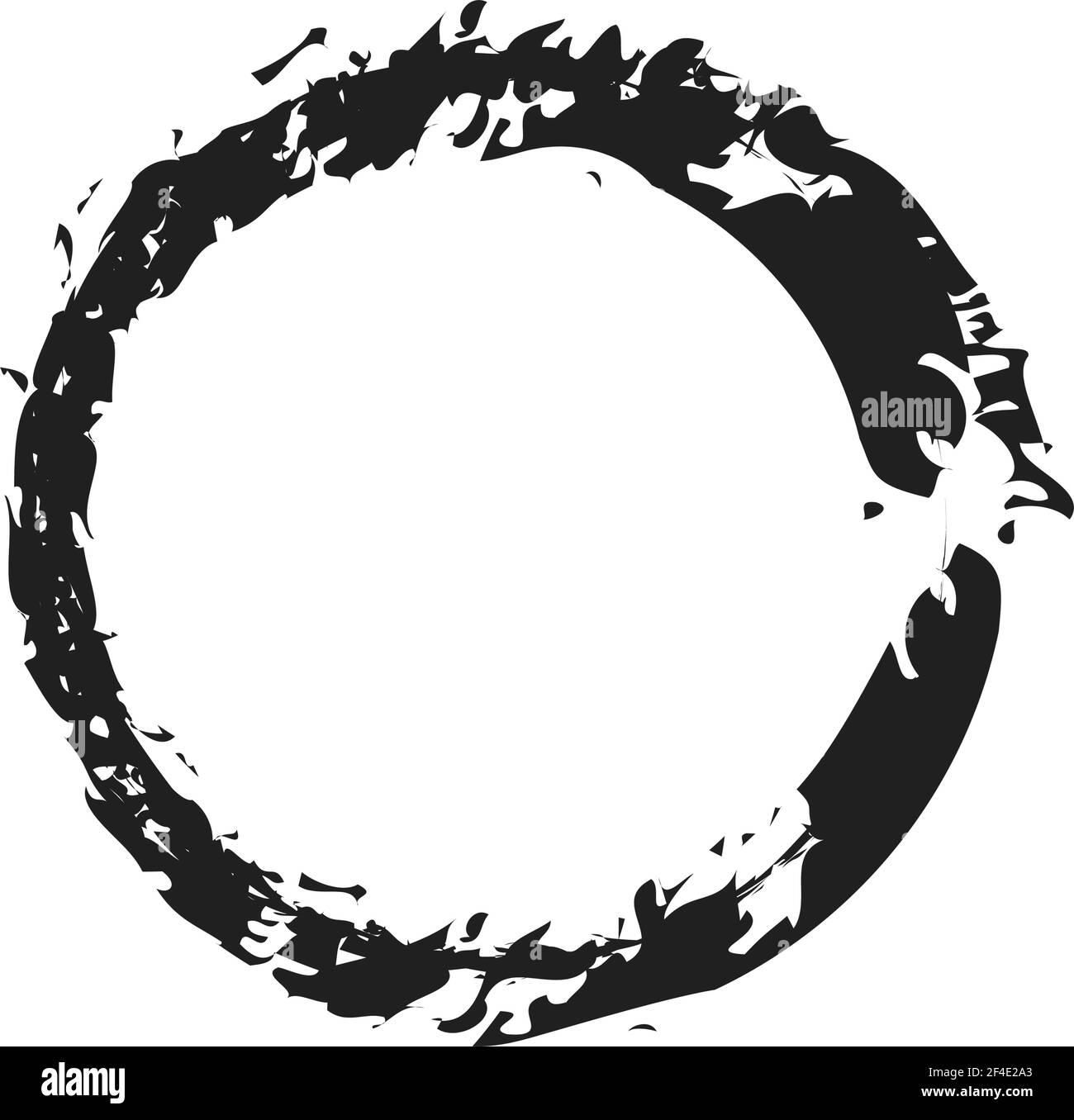 Grungy, grunge, and textured circle. Paintbrush, brushstroke vector ...