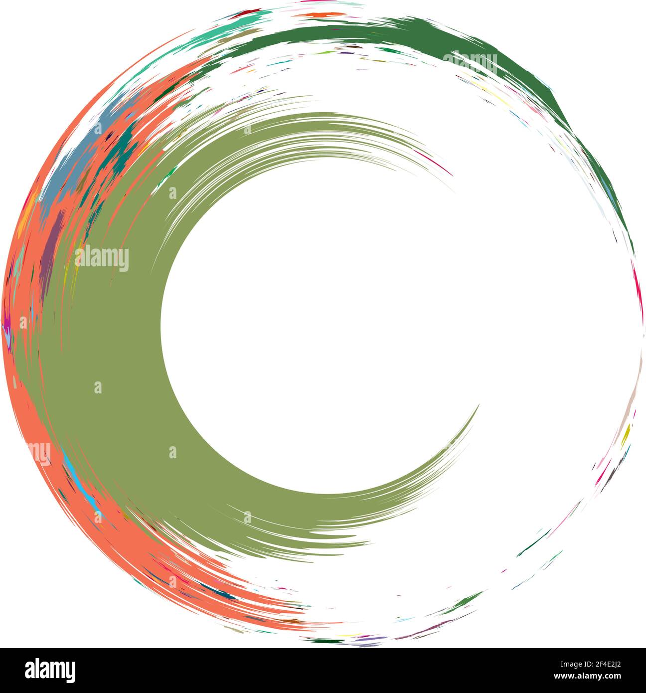Grungy, grunge, and textured circle. Paintbrush, brushstroke vector ...