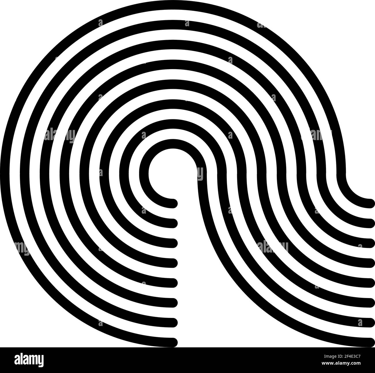 Graphics, icon, symbol made of parallel curved lines. Camber, flexure ...