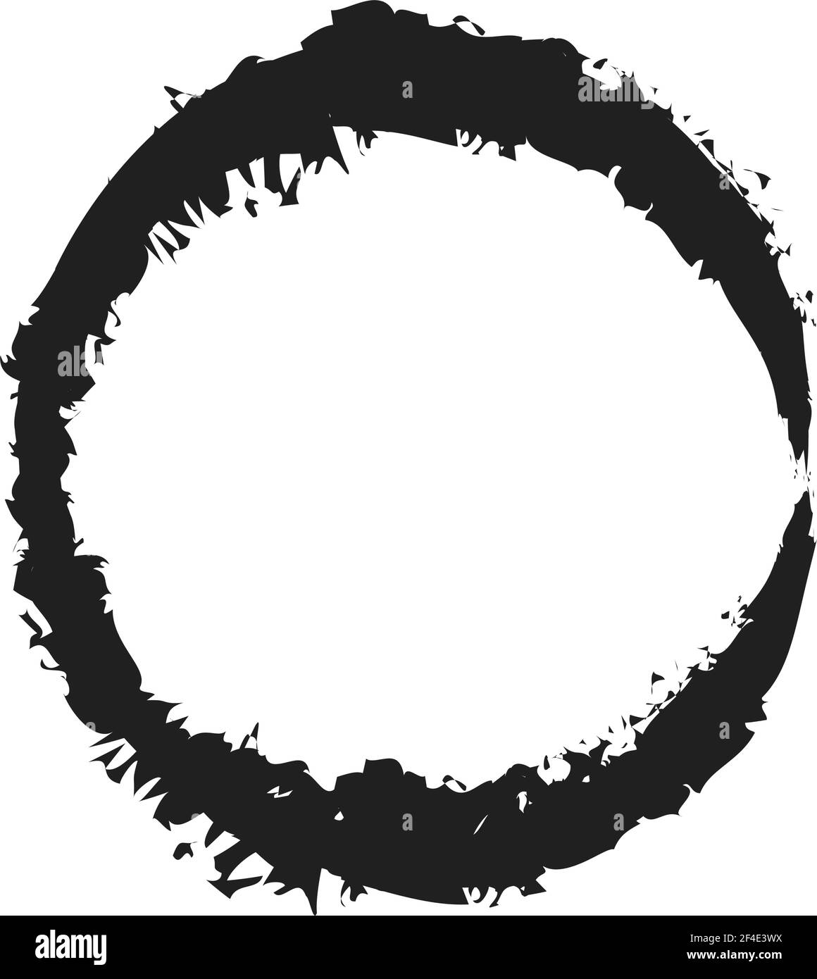 Grungy, grunge, and textured circle. Paintbrush, brushstroke vector ...