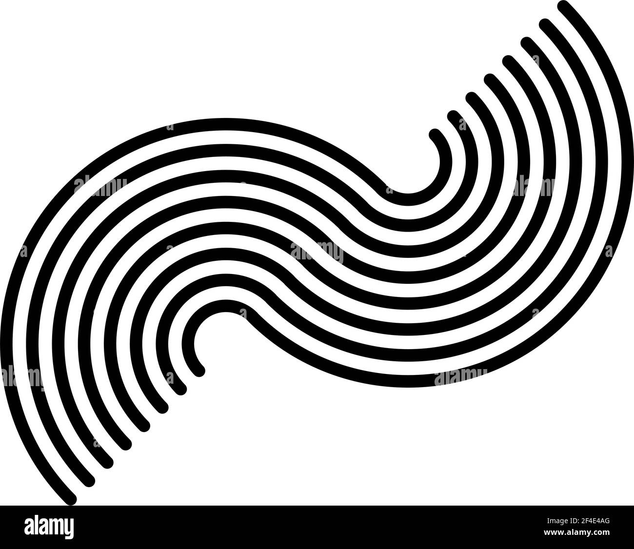 Graphics, icon, symbol made of parallel curved lines. Camber, flexure ...