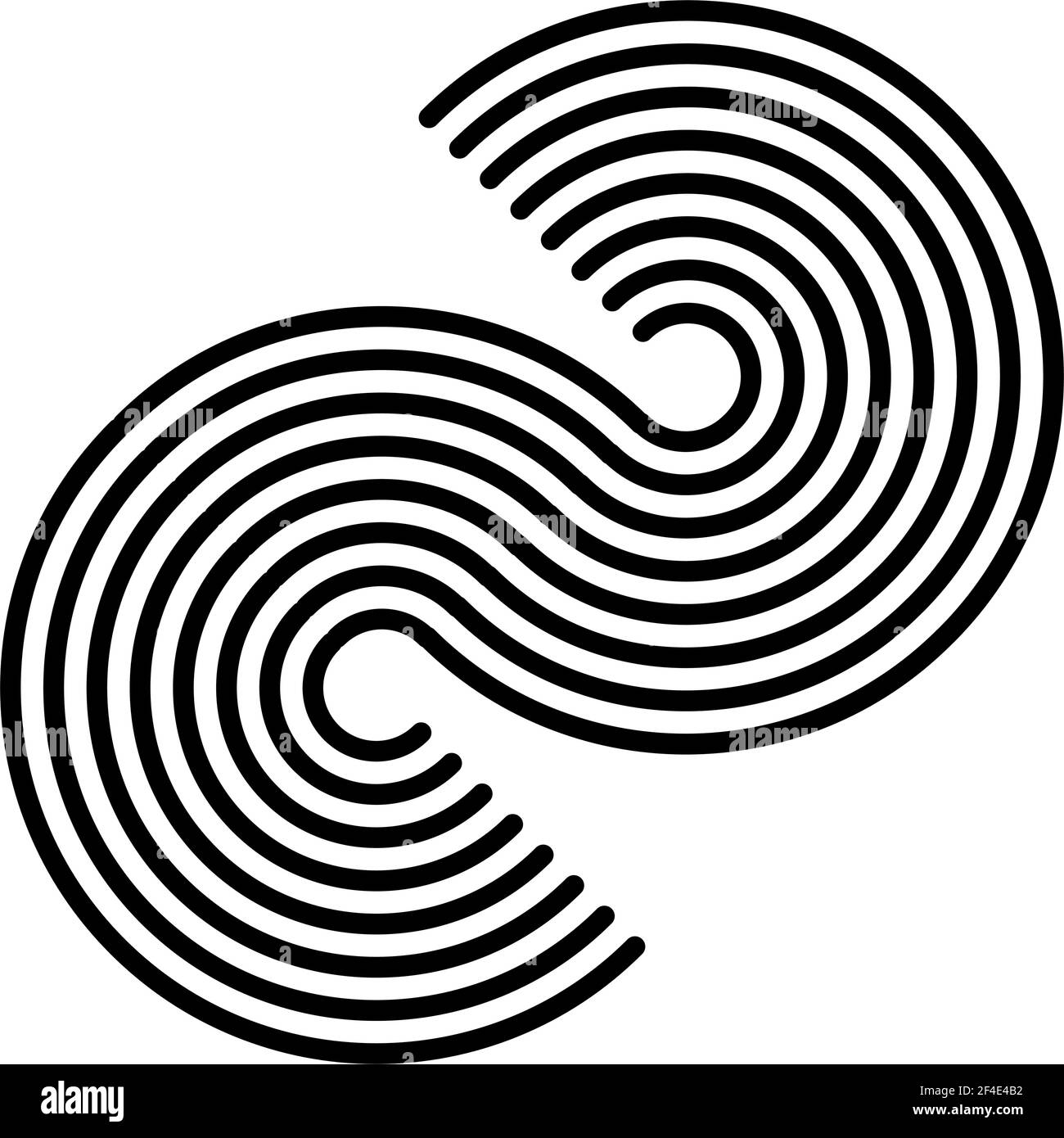 Graphics, icon, symbol made of parallel curved lines. Camber, flexure ...