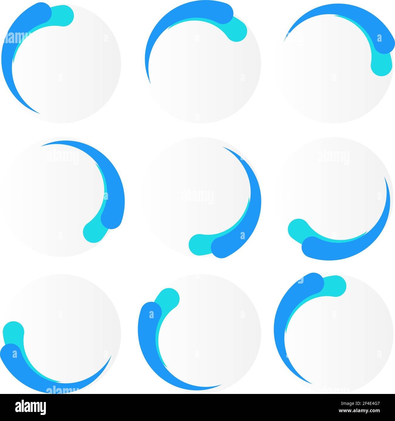 Segmented circle, circular preloader, buffer and progress bar. Completion, progression, stages ...