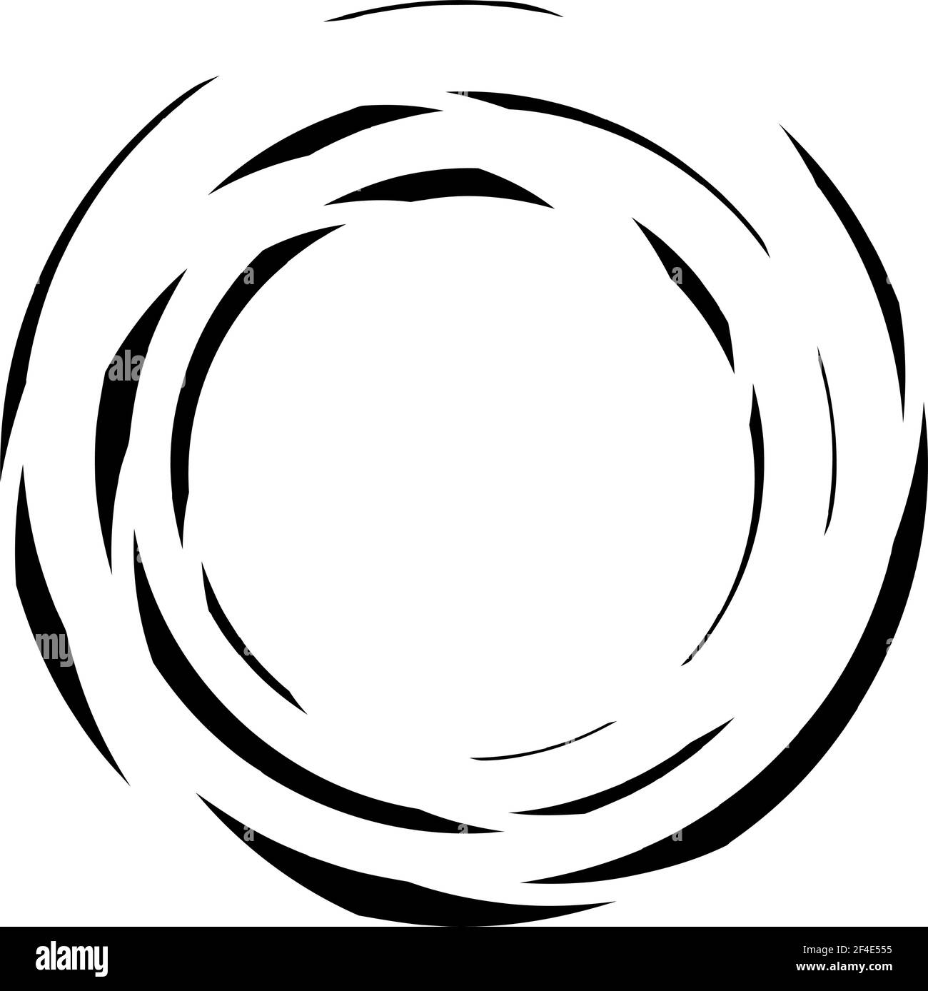 Cyclical circle, helix, volute element. Concentric shape with rotation ...