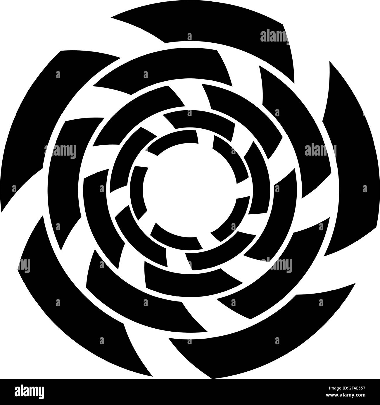 Cyclical circle, helix, volute element. Concentric shape with rotation ...