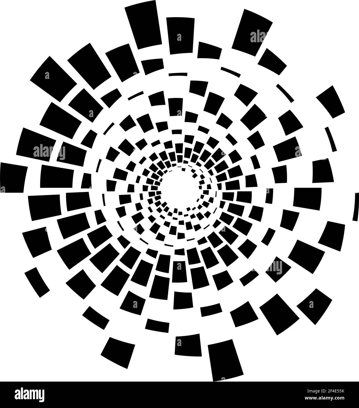 Cyclical circle, helix, volute element. Concentric shape with rotation ...