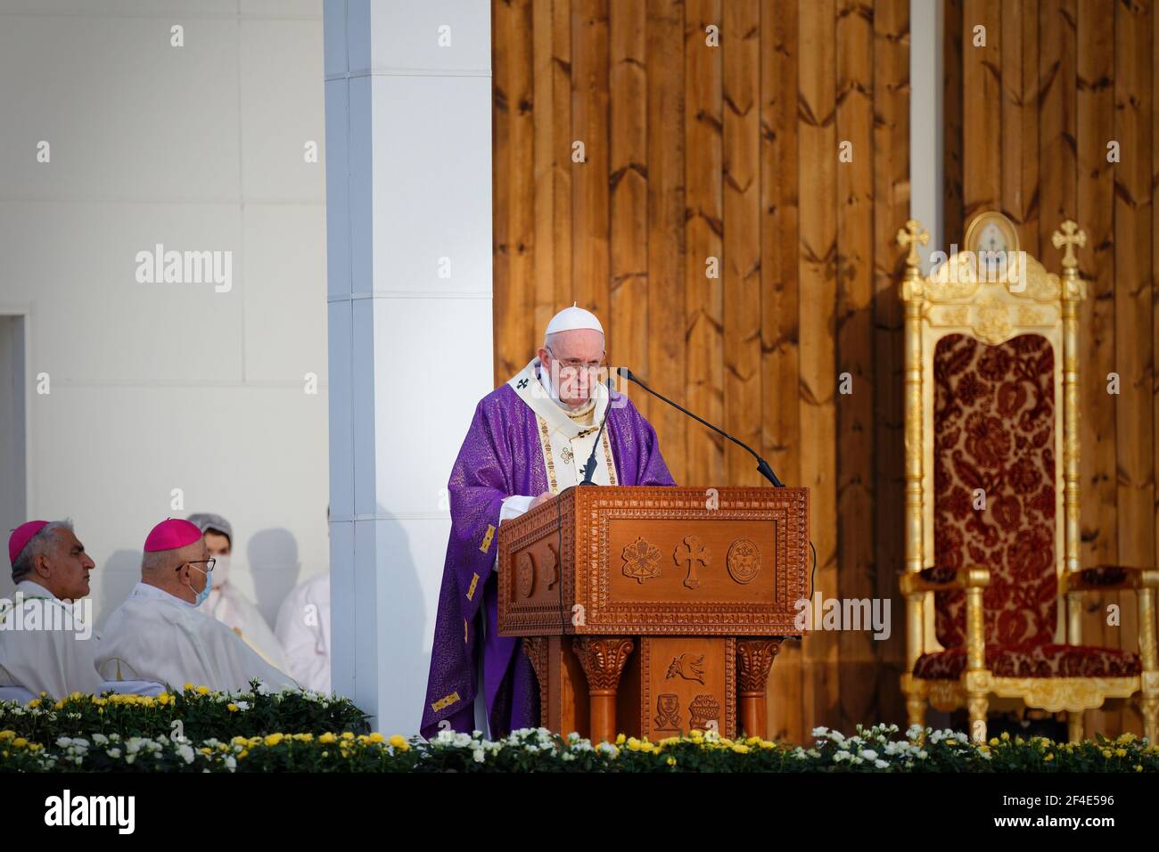 Erbil, Iraq. Pope Francis celebrates the Mass at Erbil stadium. Credit ...