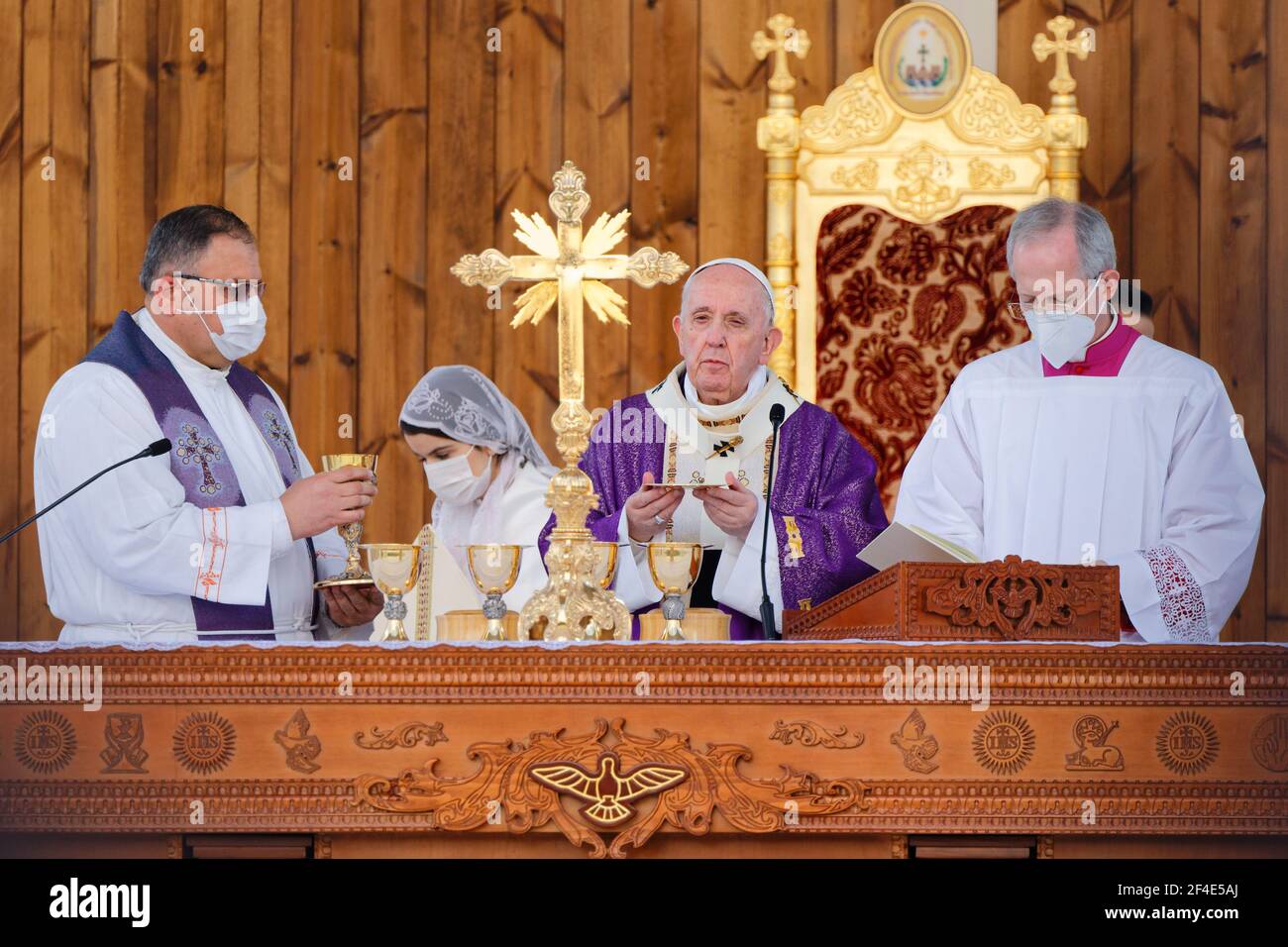 Erbil, Iraq. Pope Francis celebrates the Mass at Erbil stadium. Credit ...