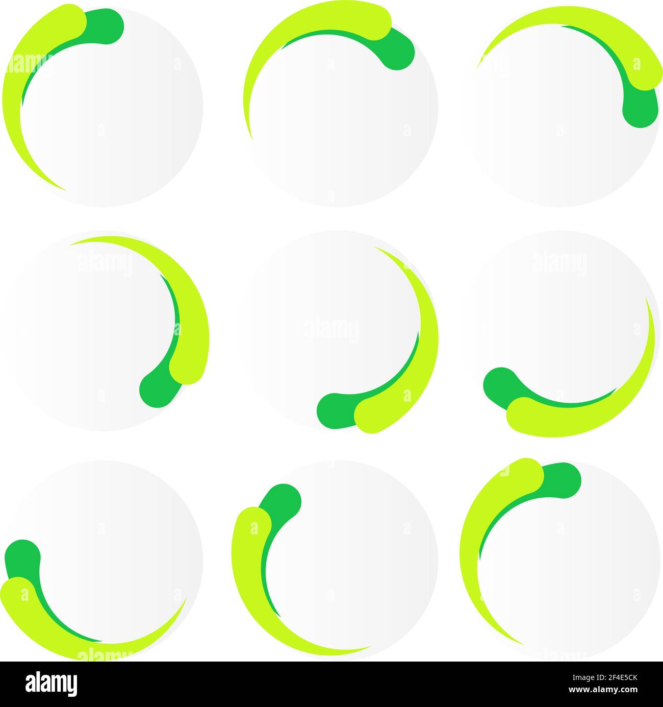 Segmented circle, circular preloader, buffer and progress bar. Completion, progression, stages ...